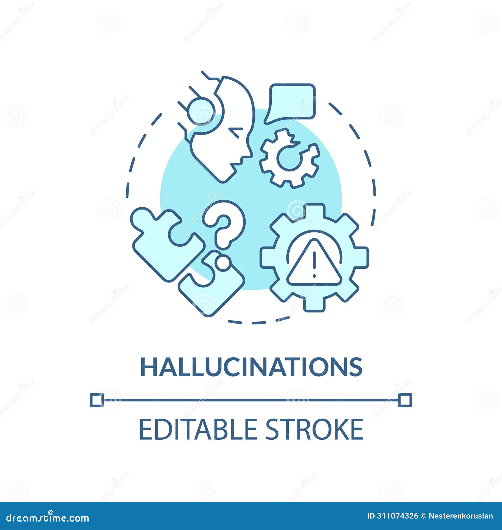 Digital Hallucinations Soft Blue Concept Icon Stock Vector ...