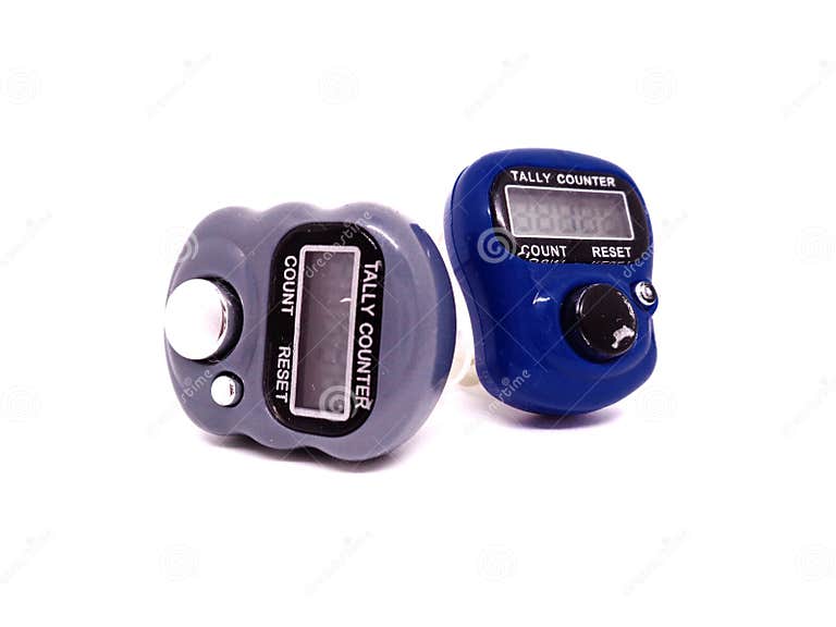 Digital Hand Counter on White Background Stock Image - Image of ...