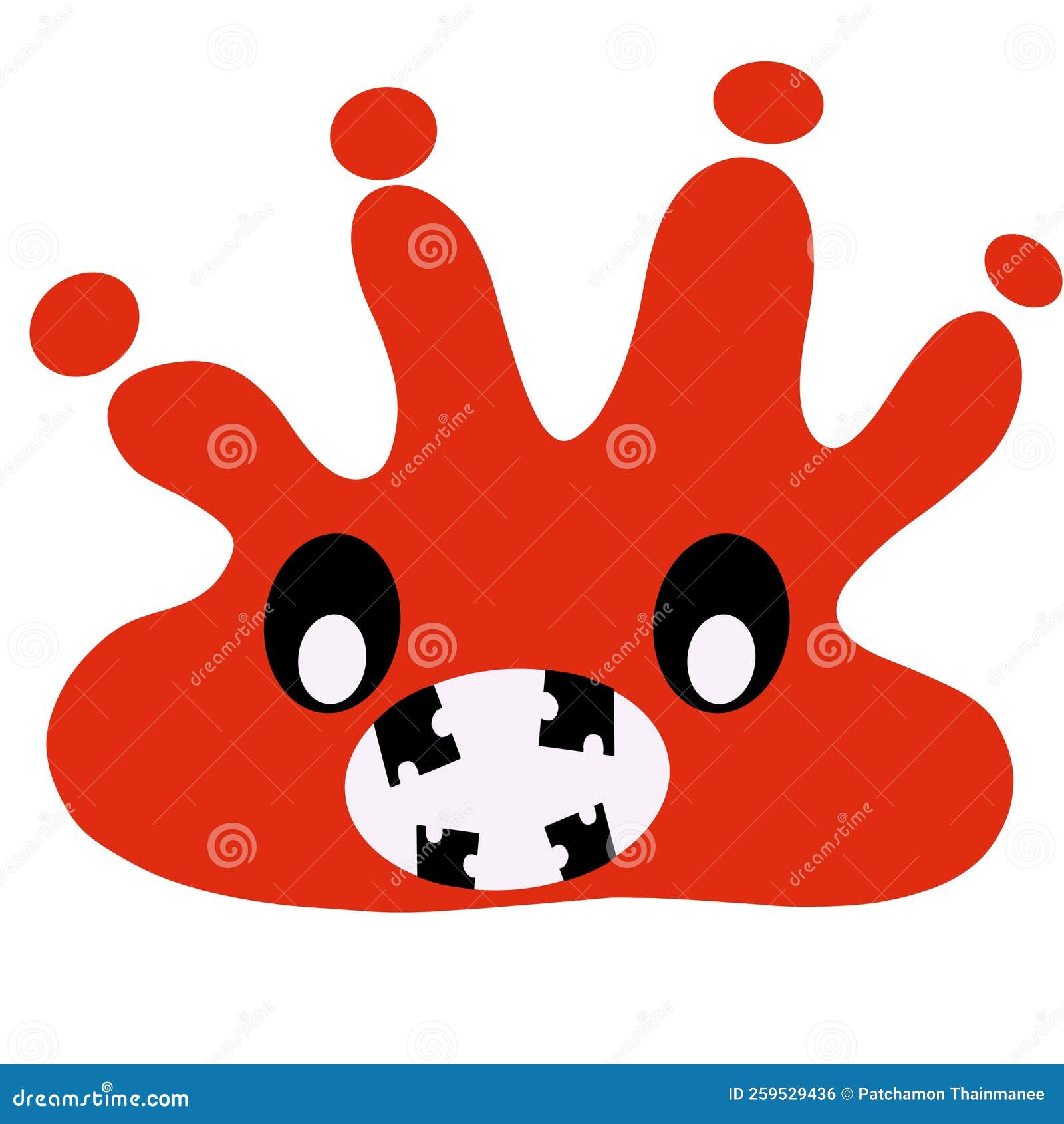 Digital Hand Drawn Cute Germs Cartoon Image Stock Illustration ...