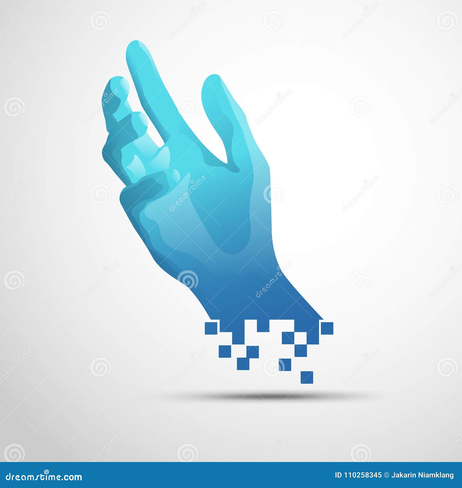Digital hand reaching stock vector. Illustration of connection - 110258345