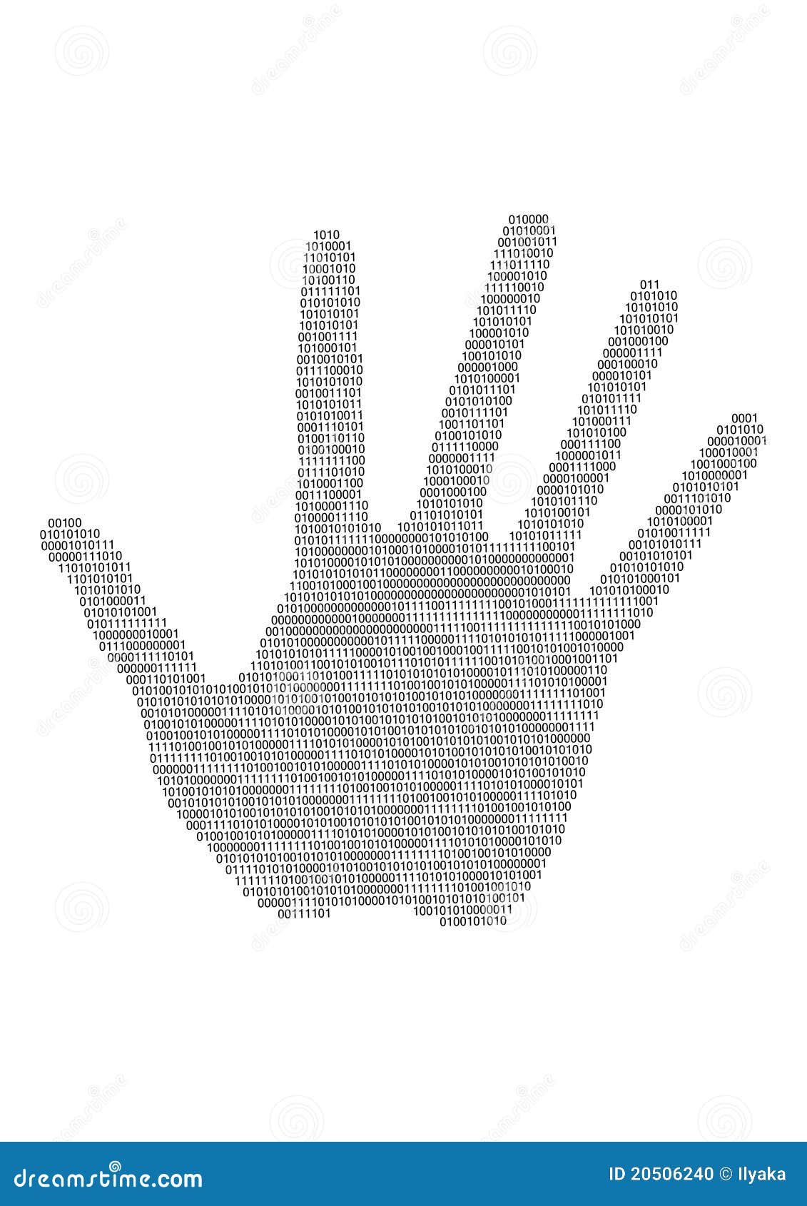 Digital hand silhouette stock vector. Illustration of push - 20506240