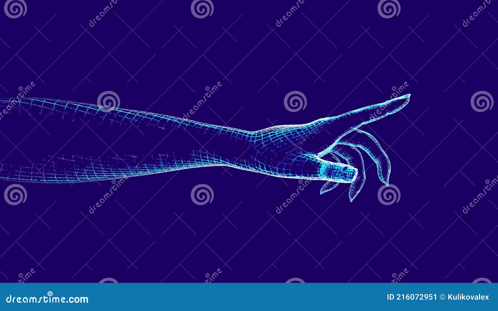Digital Hand Stouch. Virtual Reality Hand Finger Touch Stock Vector ...