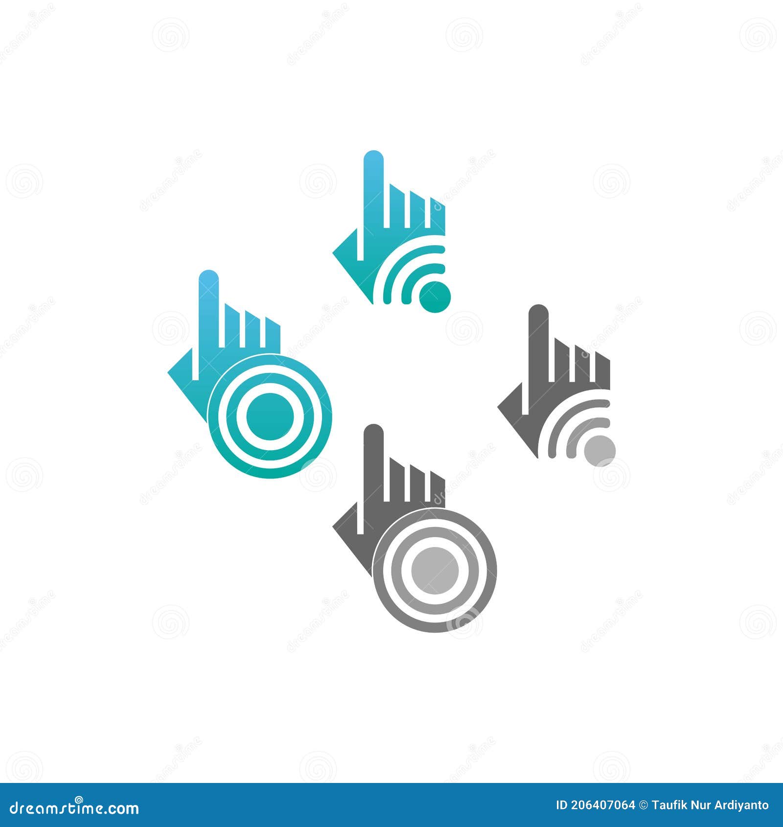 Digital Hand Touch Technology Logo Icon Design Vector Stock Vector ...