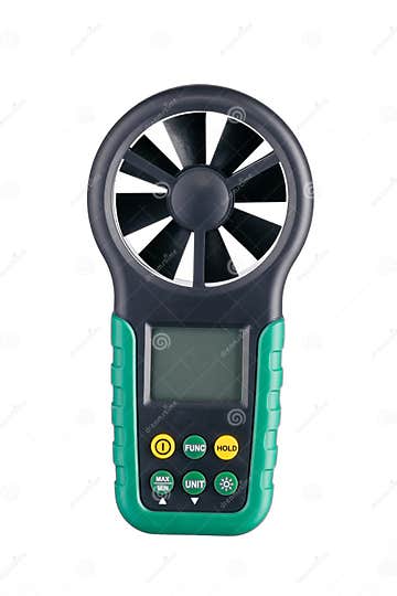 Digital Handheld Anemometer Front View Isolated on White Stock Photo ...