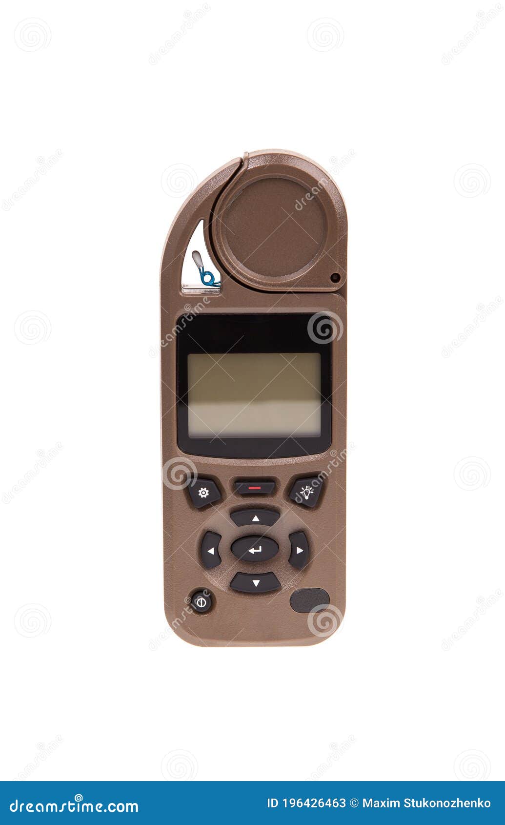 Digital Handheld Anemometer Isolated on White Background. Environmental ...