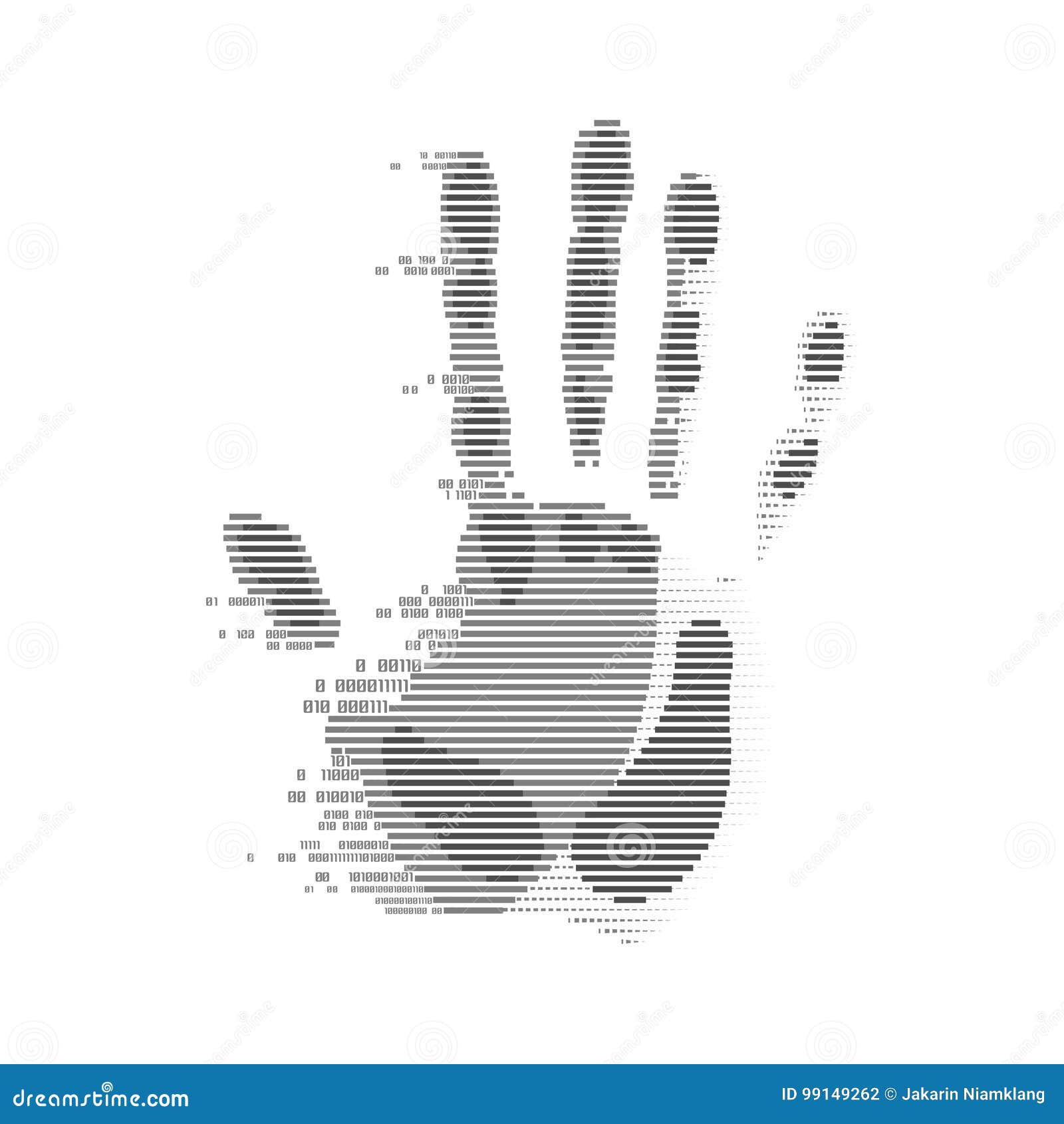 Digital Handprint On Datastream Circuit Board Royalty-Free Illustration ...