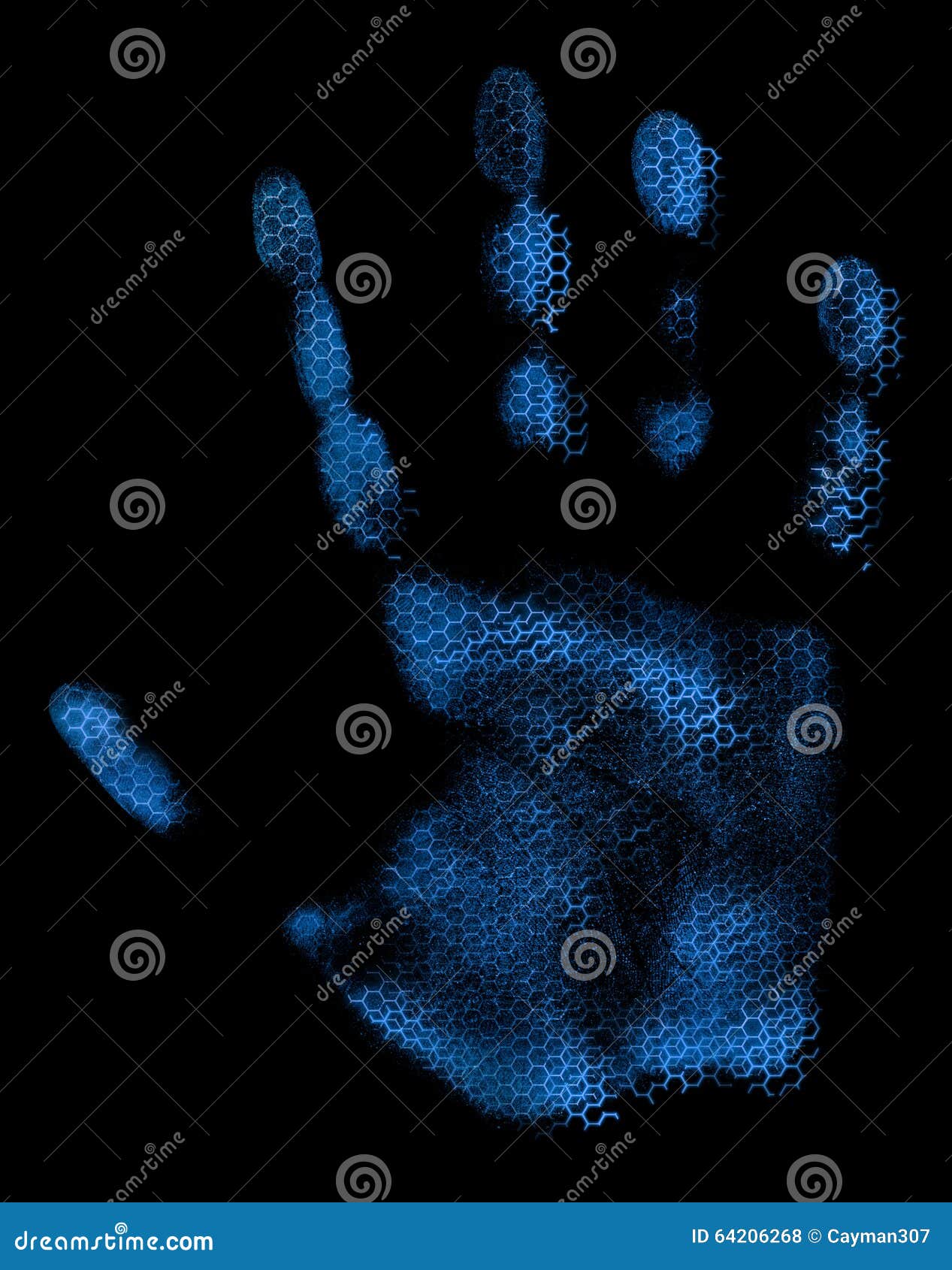 Digital Handprint stock illustration. Illustration of information ...