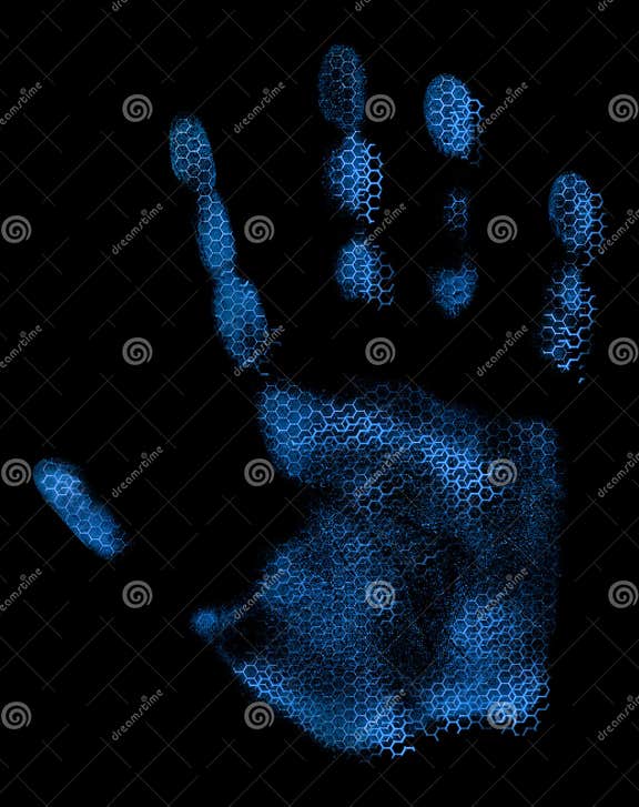 Digital Handprint stock illustration. Illustration of information ...