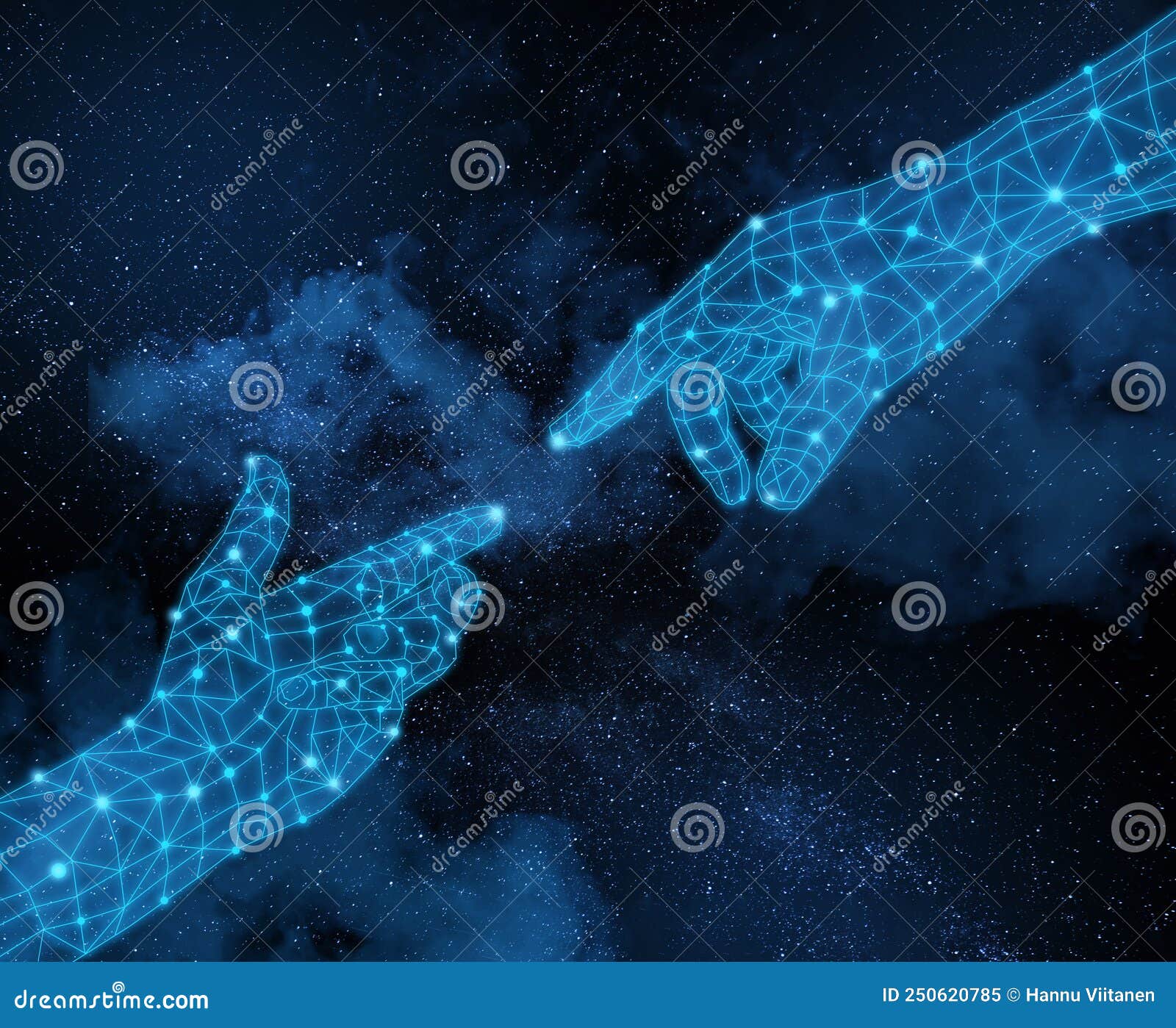 Digital Hands Reaching, Creativity Concept Stock Illustration ...