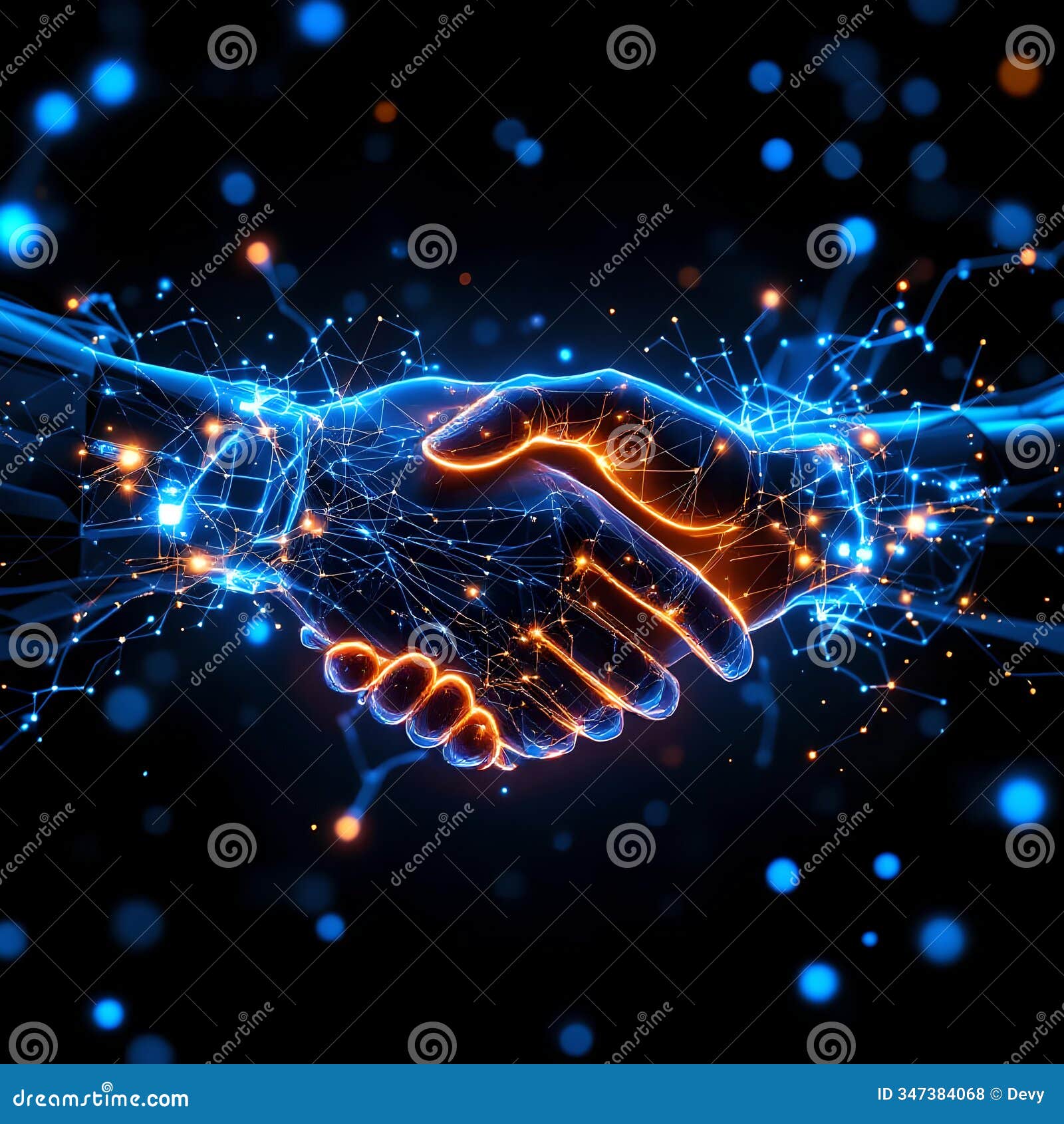 A Digital Handshake Over A Divided Earth Map Represents Fragile ...