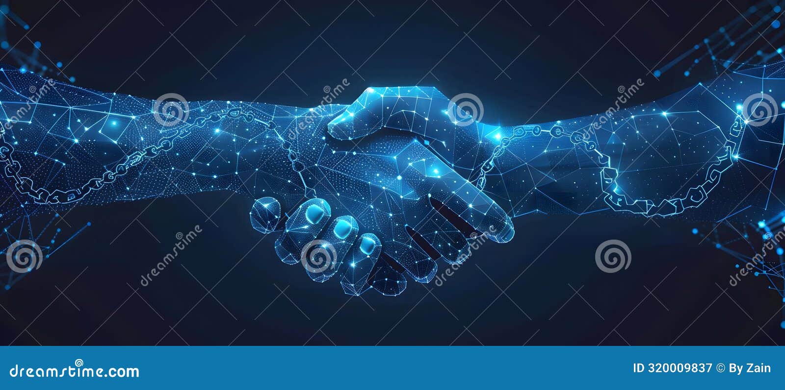 Digital Handshake Blockchain Concept, Abstract Network and Technology ...