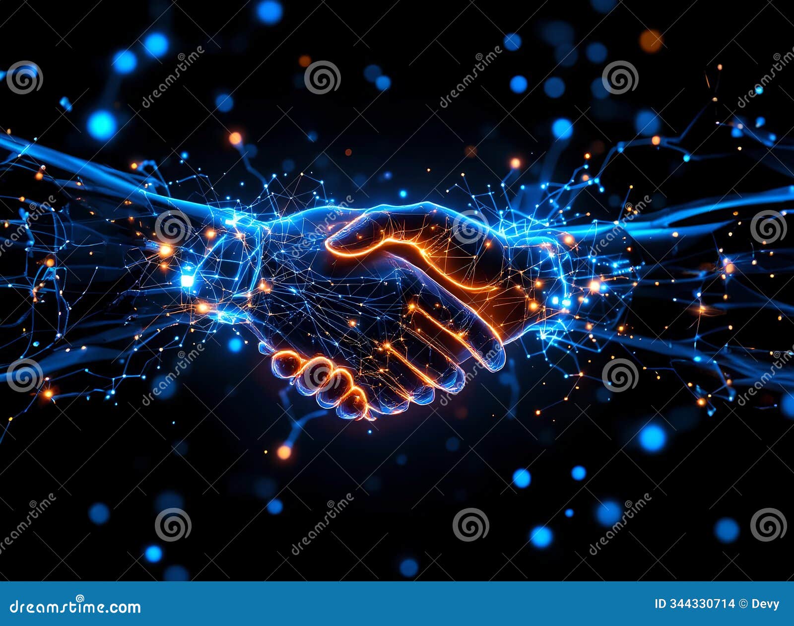 A Digital Handshake Over A Divided Earth Map Represents Fragile ...