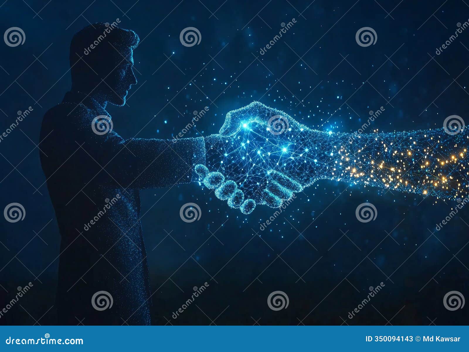 Digital Handshake Business Partnership Concept Art High Quality Image ...
