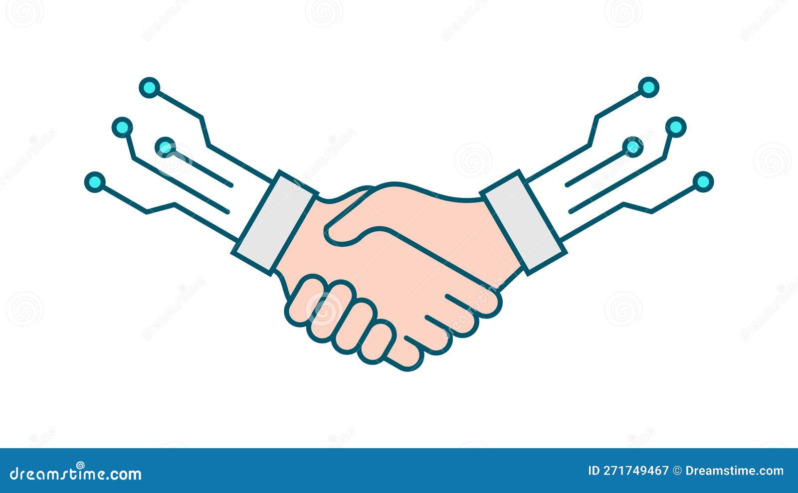 Digital Handshake Concept. Two Hands with Microchips. AI Solution ...