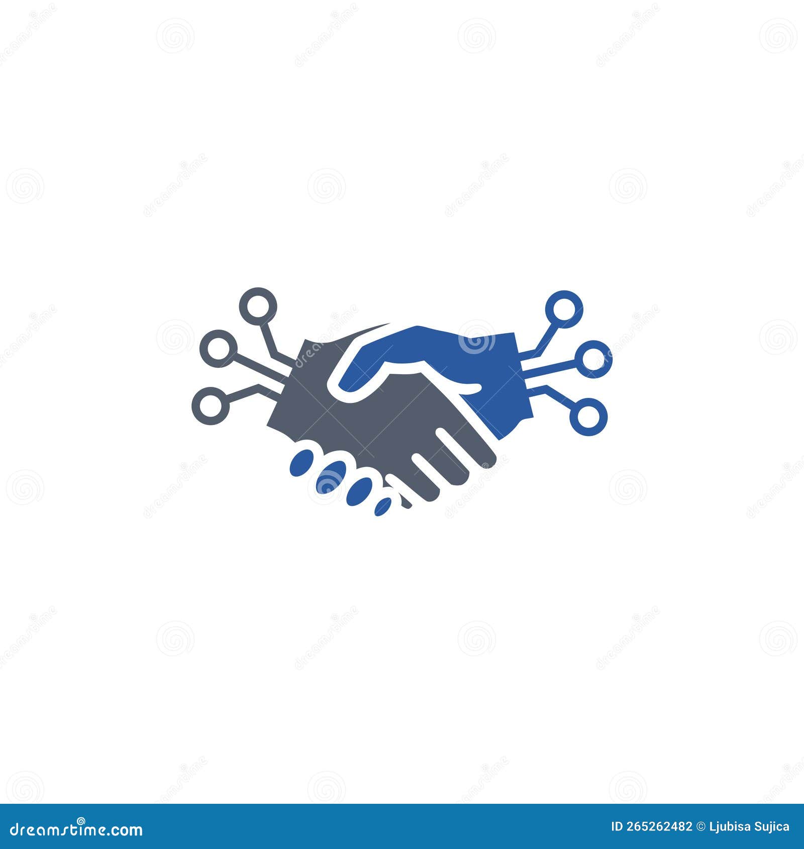 Digital Handshake Icon Isolated on White Background Stock Vector ...