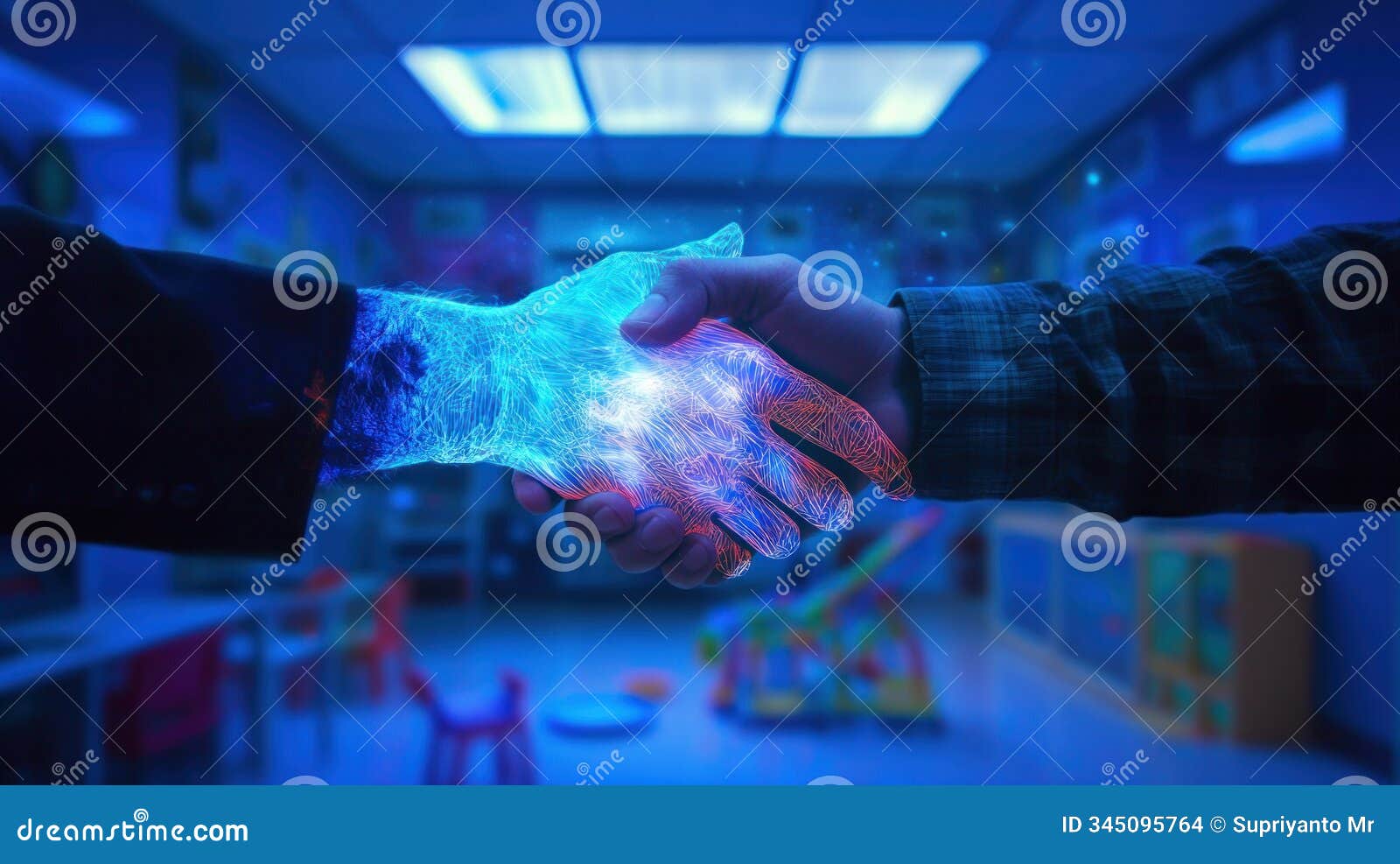 A Digital Handshake Representing Collaboration and Innovation in a ...