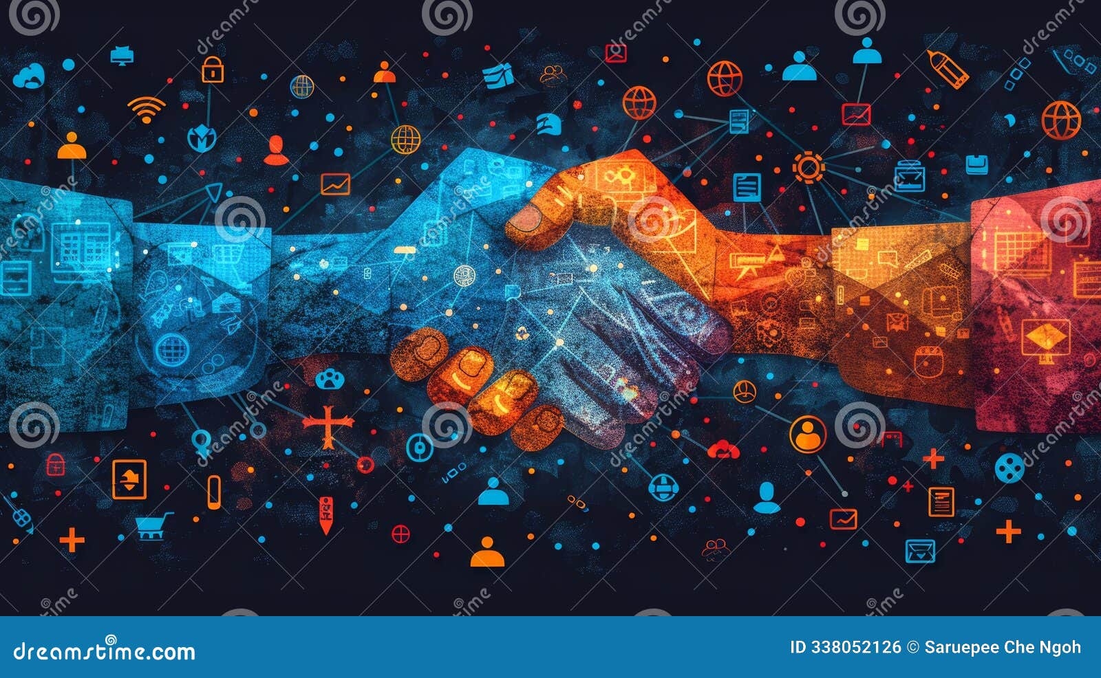 Digital Handshake Representing Cybersecurity Measures and Personal Data ...