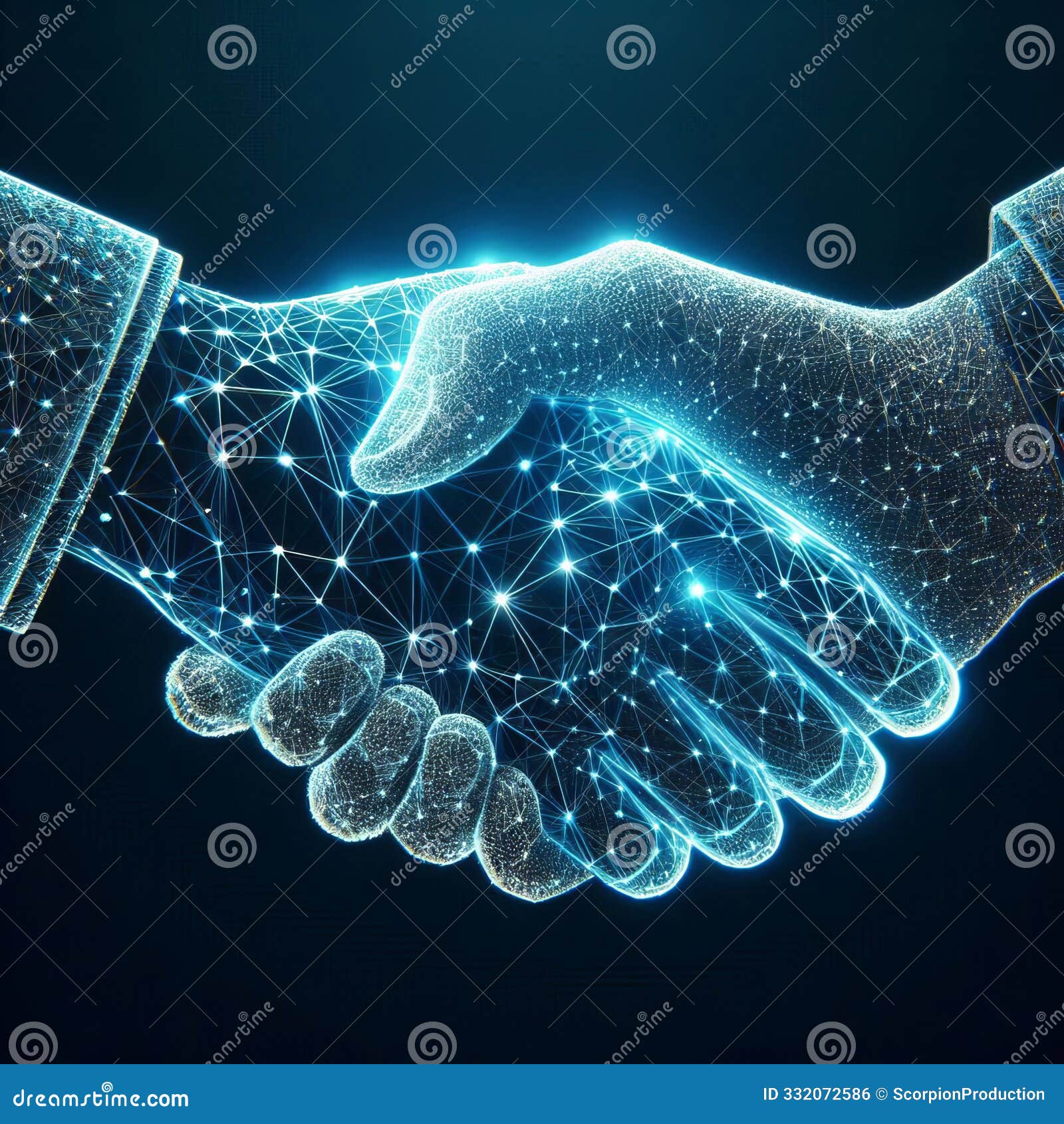 Digital Handshake Representing Technology Stock Photo - Image of modern ...