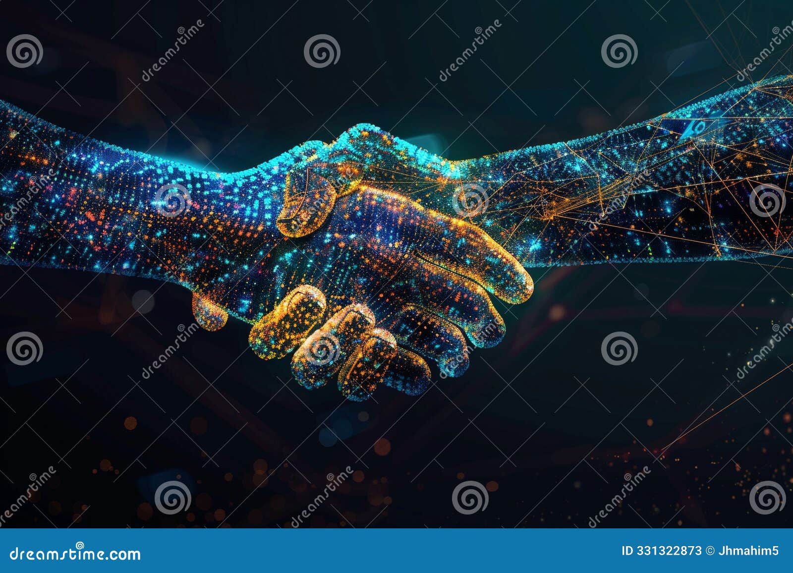Digital Handshake a Symbol of Collaboration and Connection in the ...