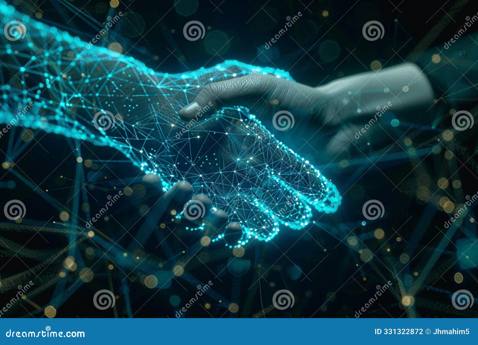 Digital Handshake a Symbol of Connection in the Digital Age Stock ...