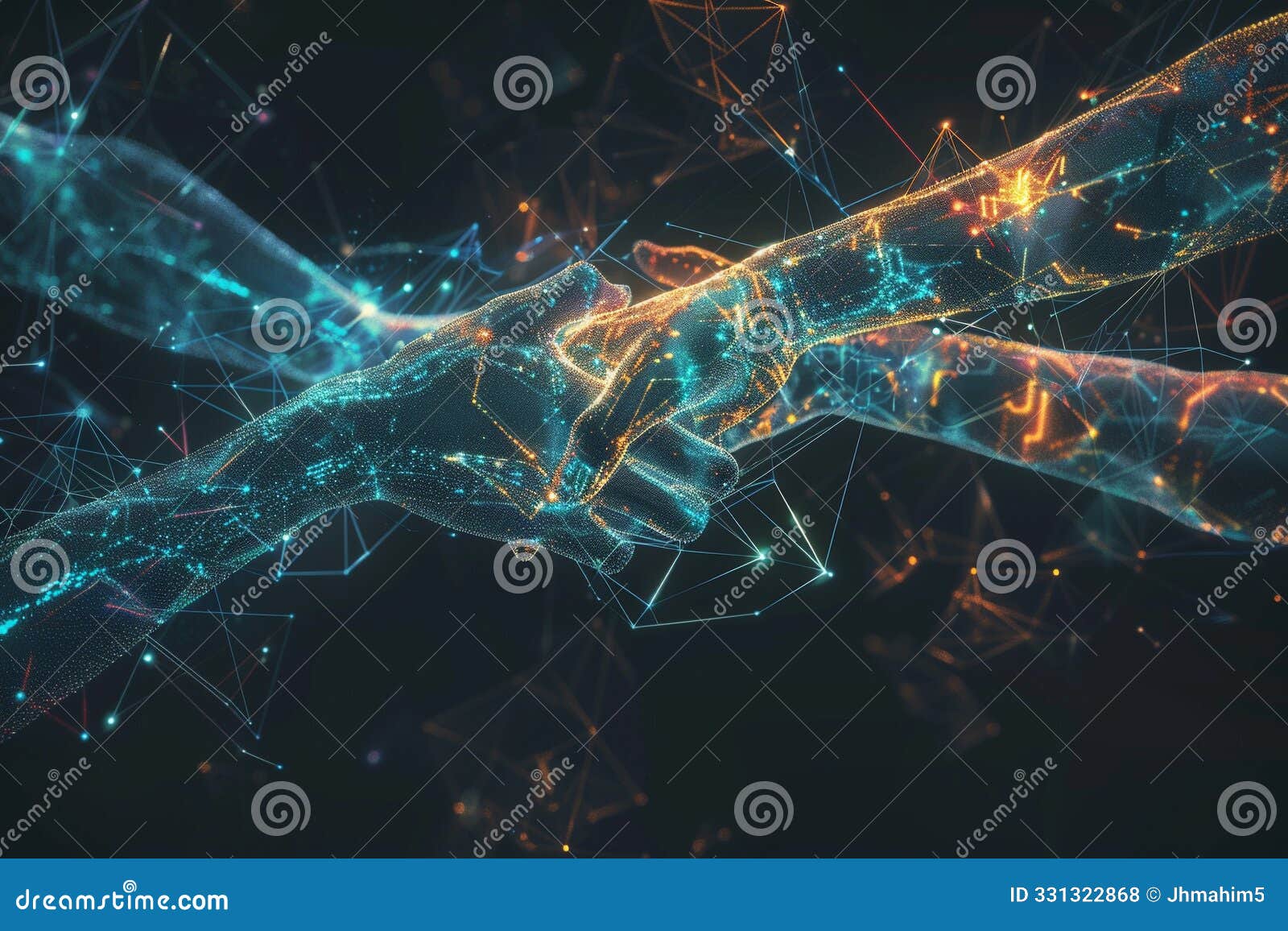 Digital Handshake a Symbol of Connection in the Digital Age Stock ...