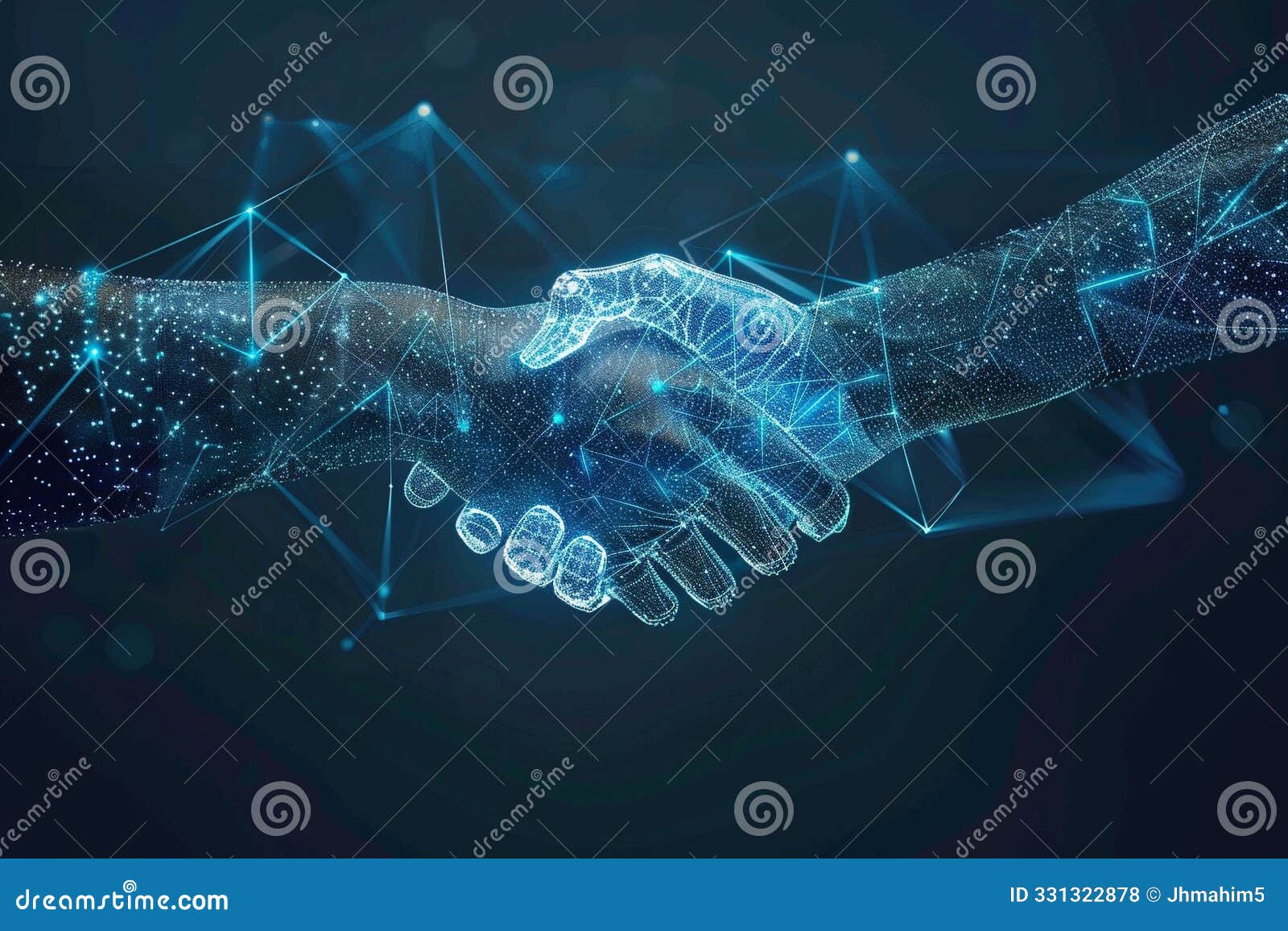 Digital Handshake a Symbolization of Connection and Collaboration Stock ...
