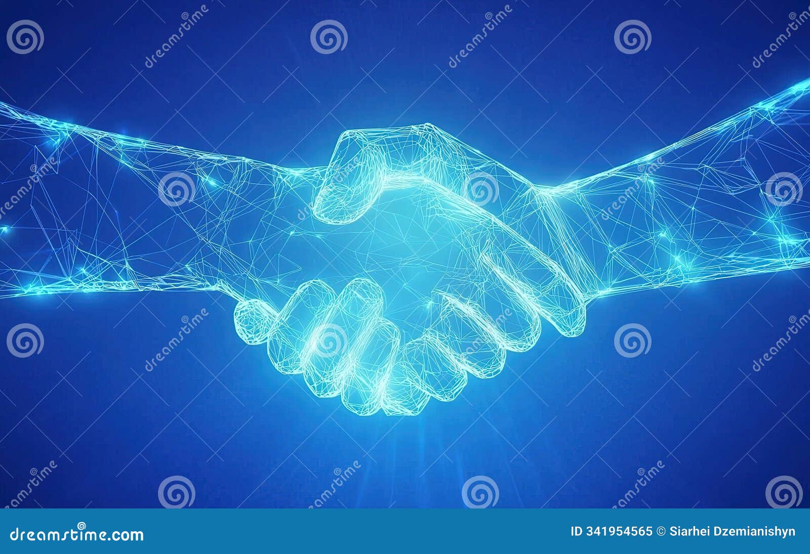 A Digital Handshake Symbolizing Partnership and Collaboration in a ...