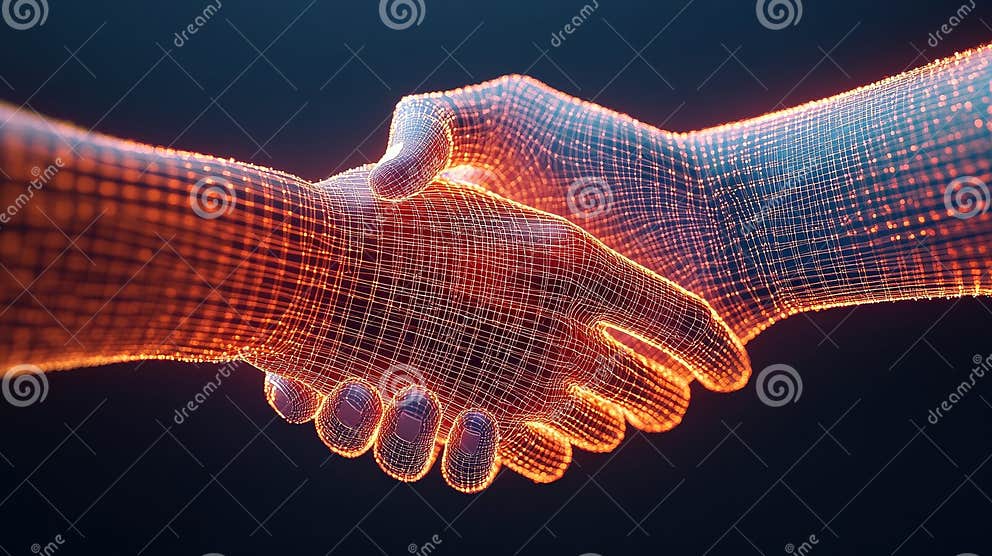 Digital Handshake Symbolizing Partnership and Collaboration in the ...