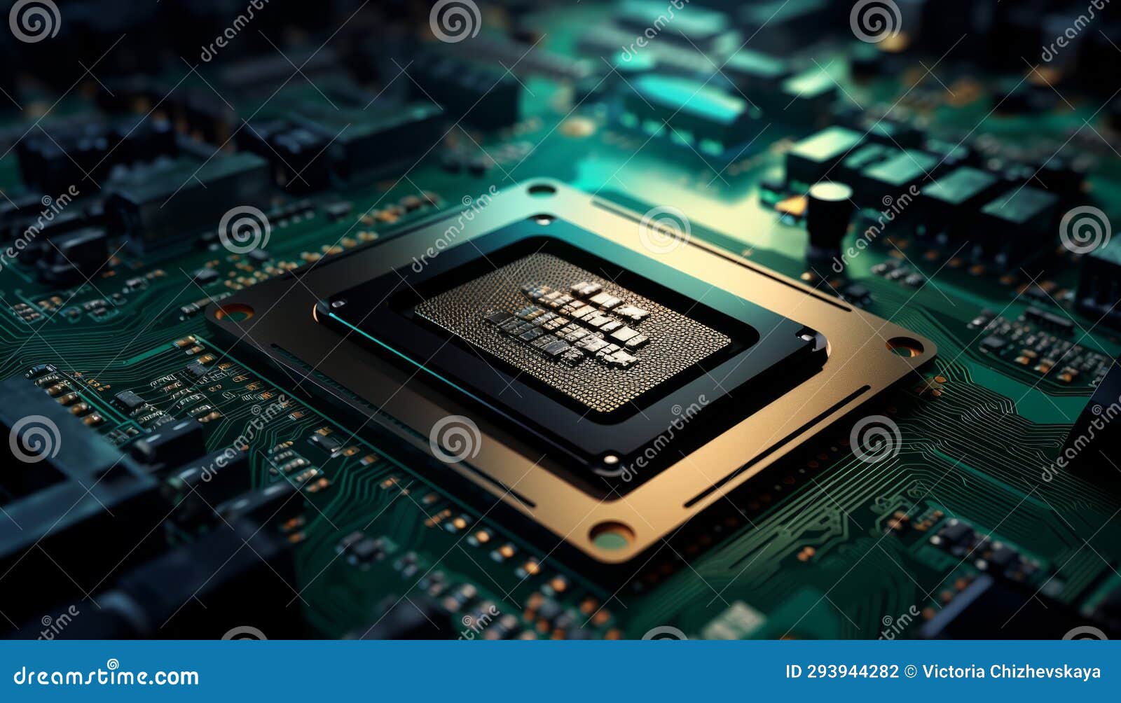 Digital Hardware Computer Component Processor Circuit Technology Stock ...