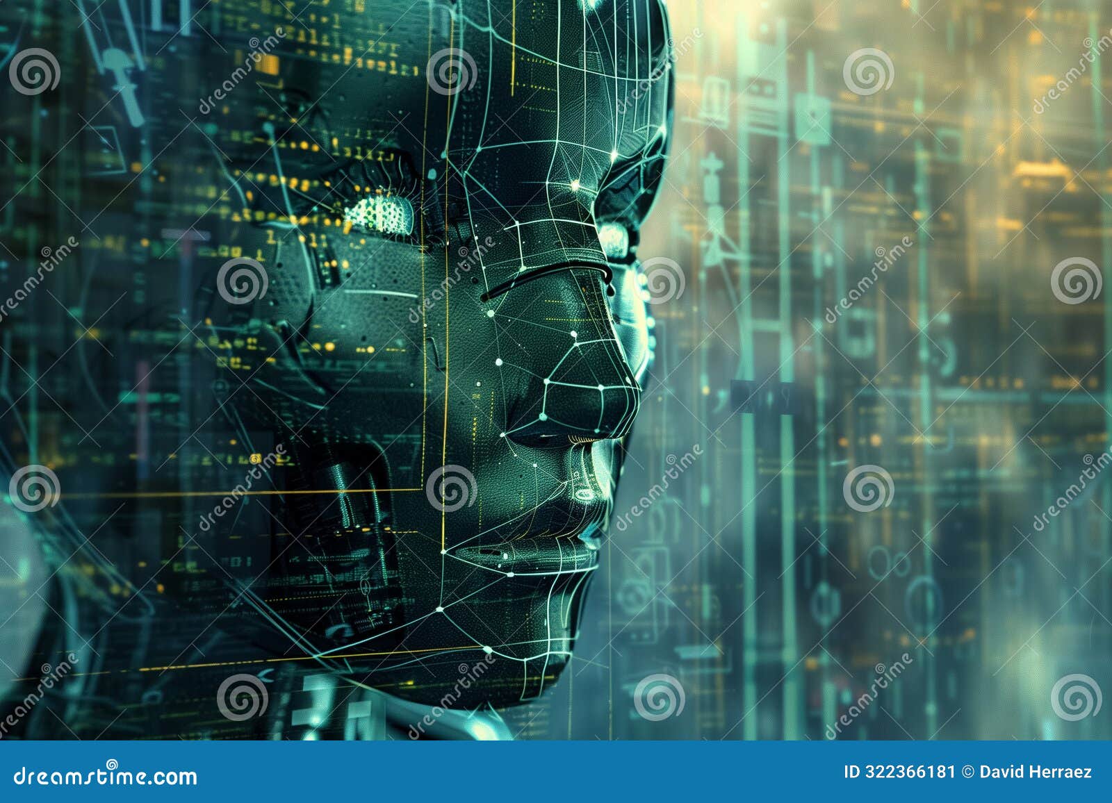 Digital Head of Artificial Intelligence AI. Generative AI Stock Image ...