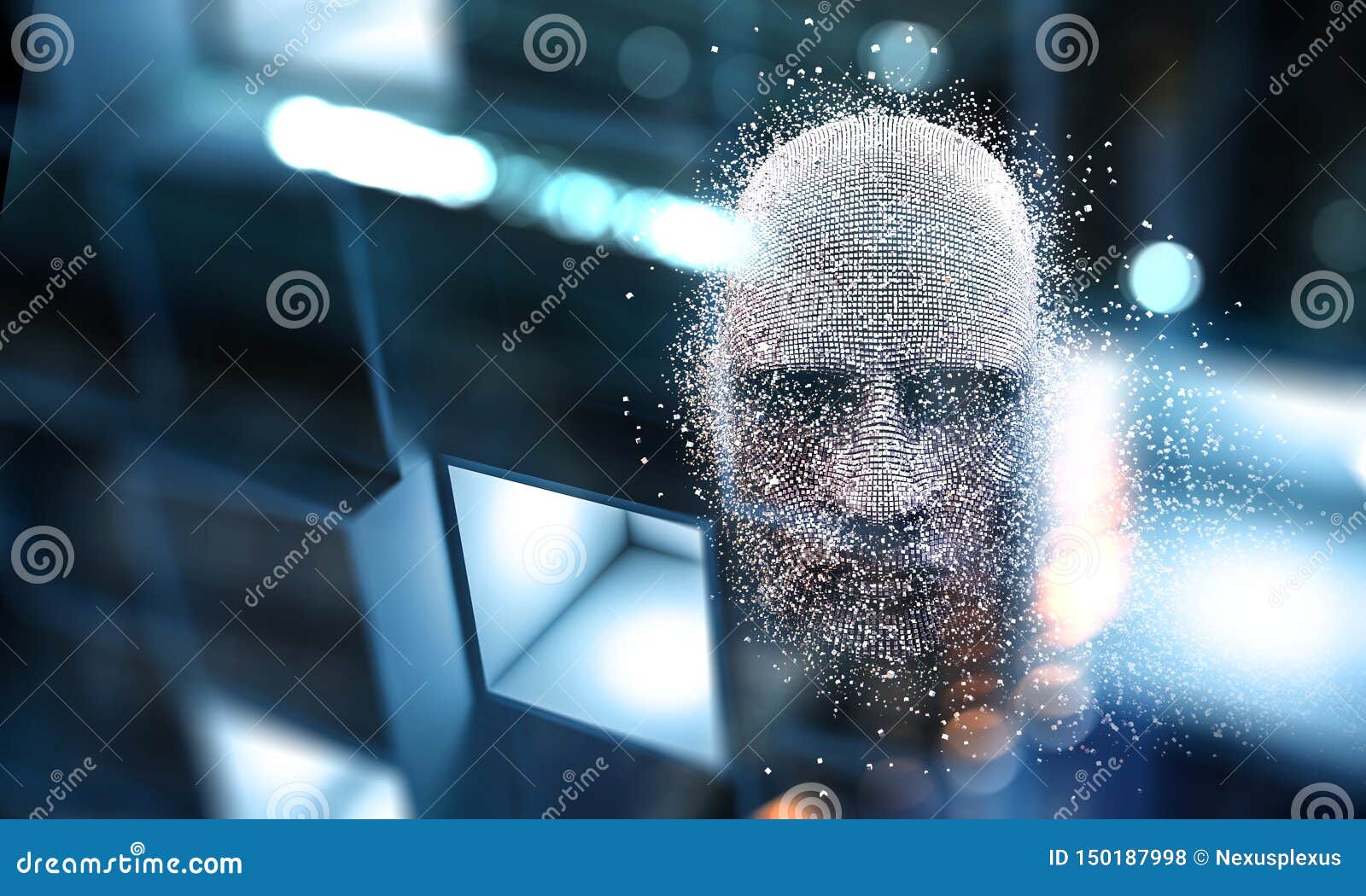 Digital Head, Artificial Intelligence Concept Stock Illustration ...