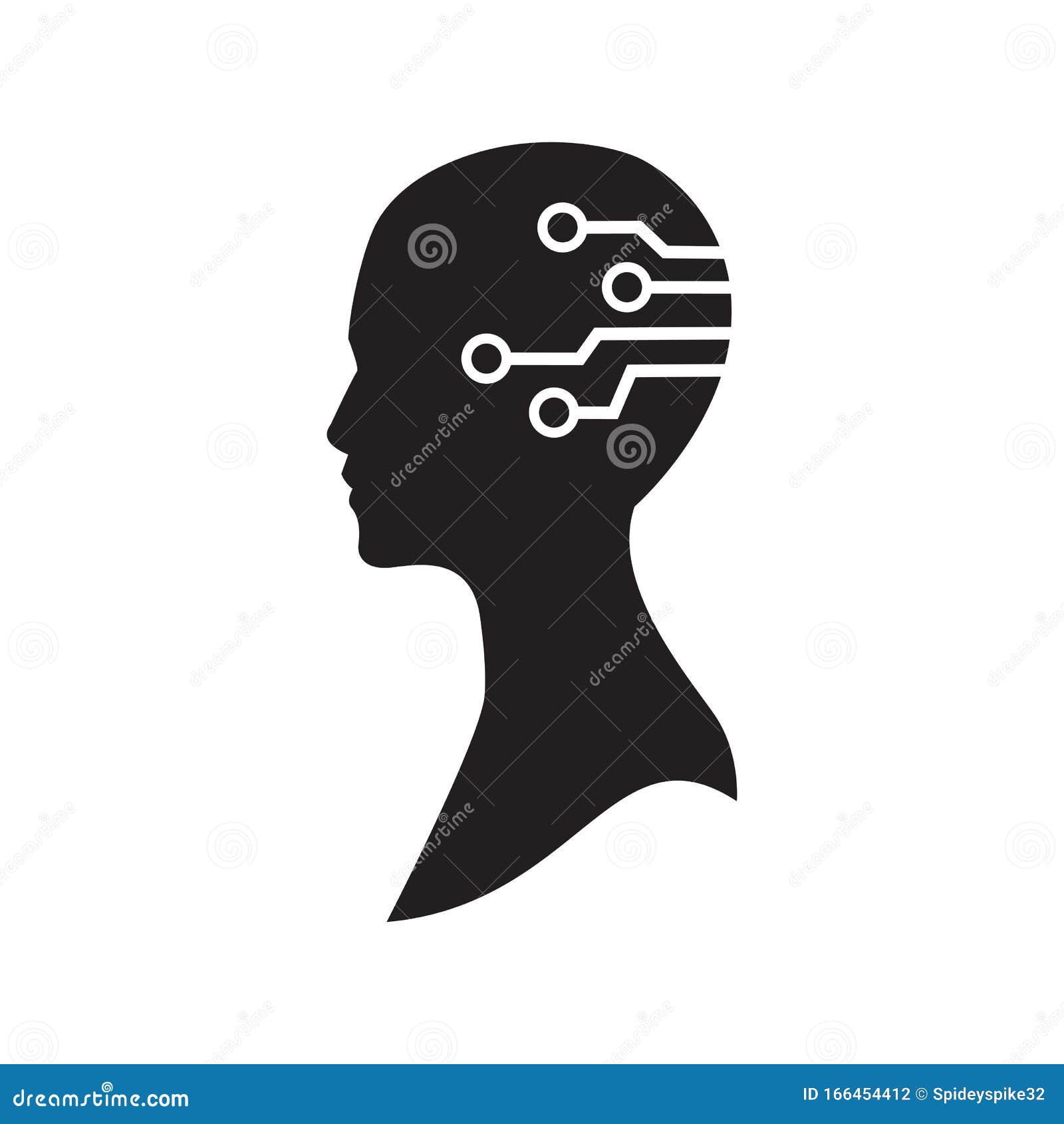 Digital Head of Male Icon. Isolated Vector Illustration Stock Vector ...
