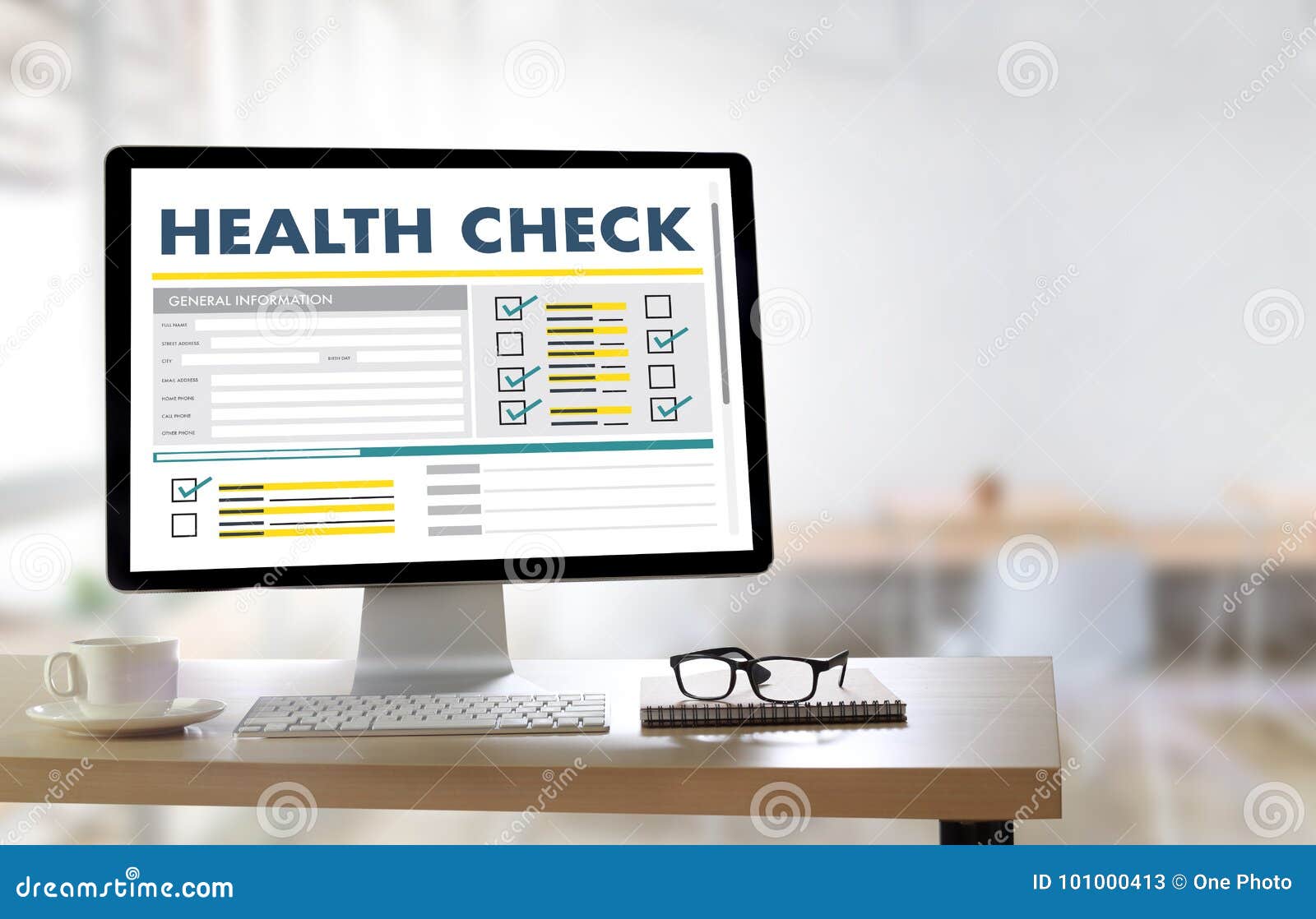 Digital HEALTH CHECK Concept Working with Computer Interface As Stock ...