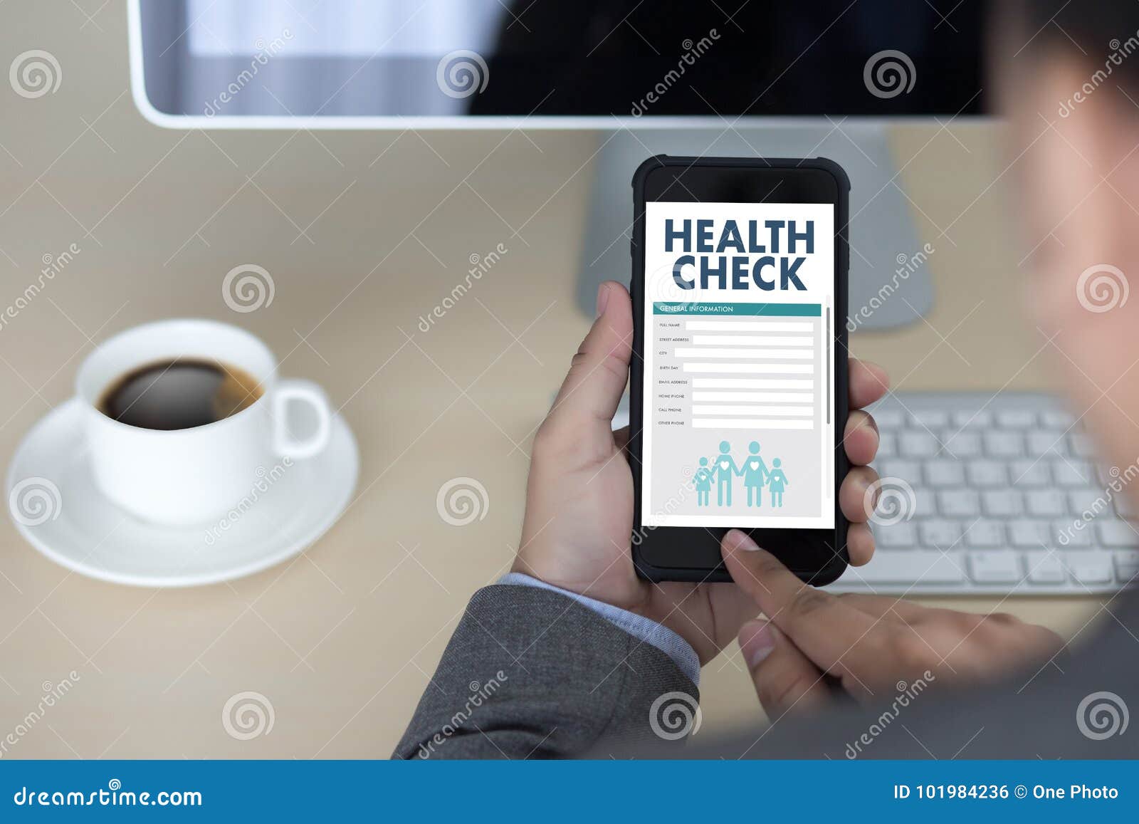 Digital HEALTH CHECK Concept Working with Computer Interface As Stock ...