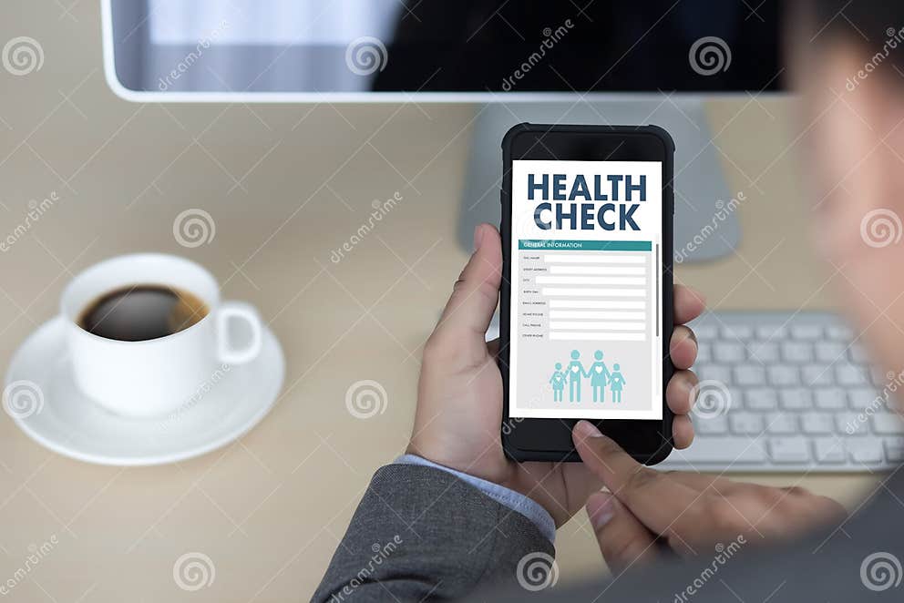 Digital HEALTH CHECK Concept Working with Computer Interface As Stock ...
