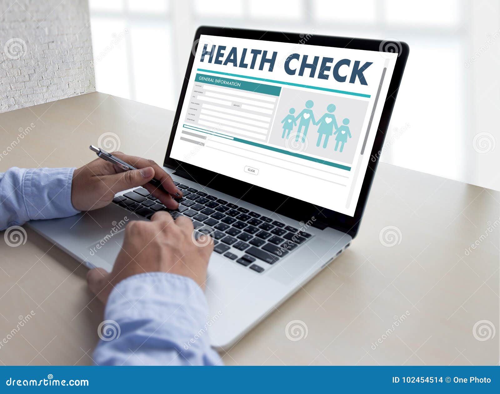 Digital HEALTH CHECK Concept Working with Computer Interface As Stock ...