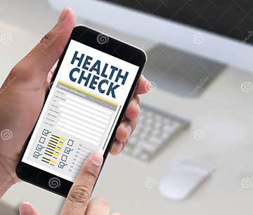Digital Health Check Concept Working with Computer Interface As Stock ...