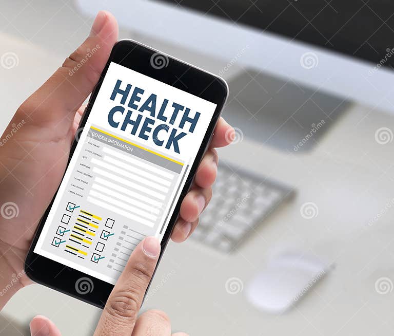 Digital Health Check Concept Working with Computer Interface As Stock ...