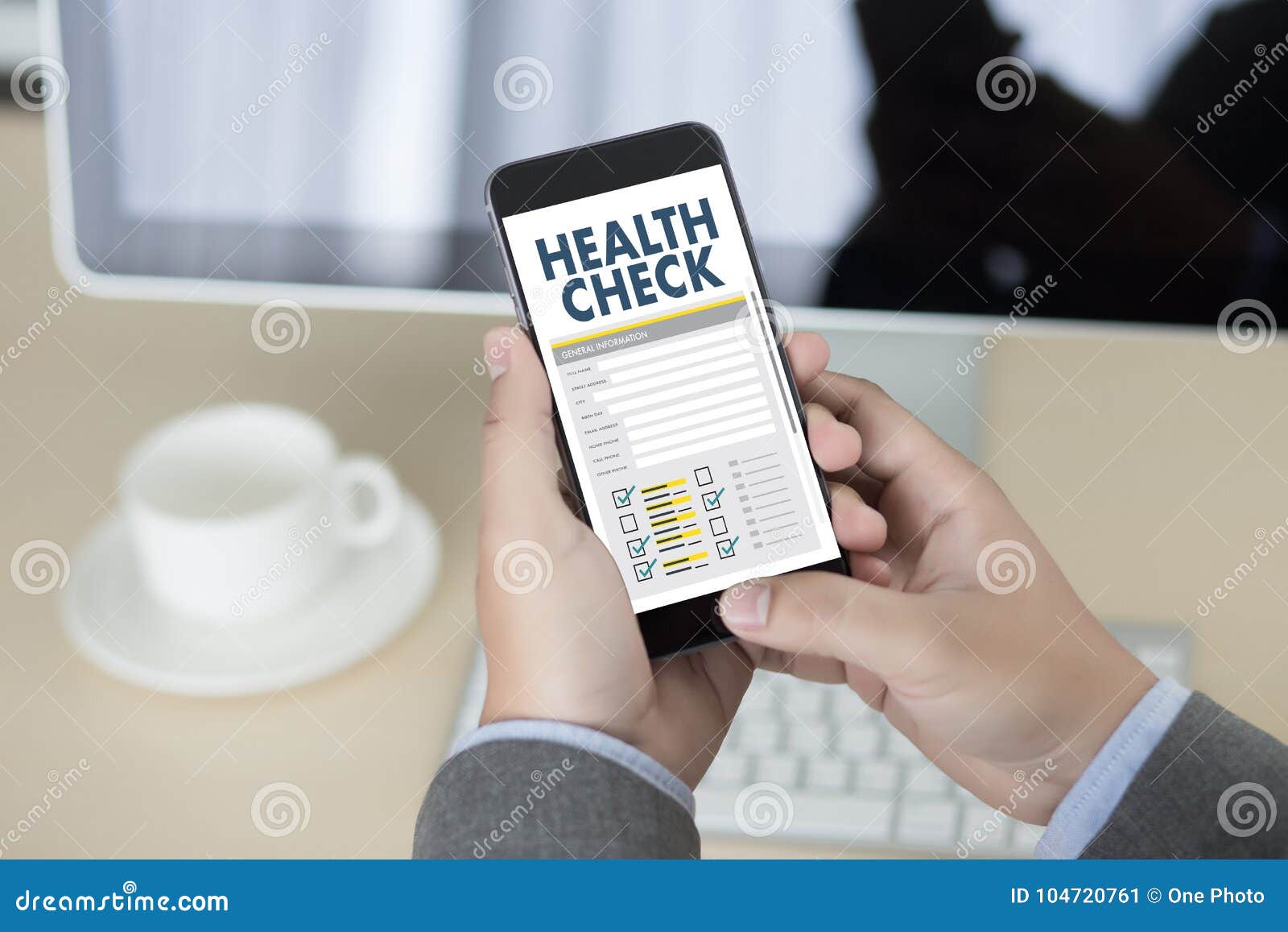 Digital HEALTH CHECK Concept Working with Computer Interface As Stock ...