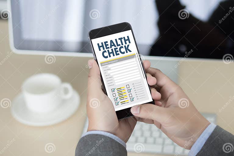 Digital HEALTH CHECK Concept Working with Computer Interface As Stock ...