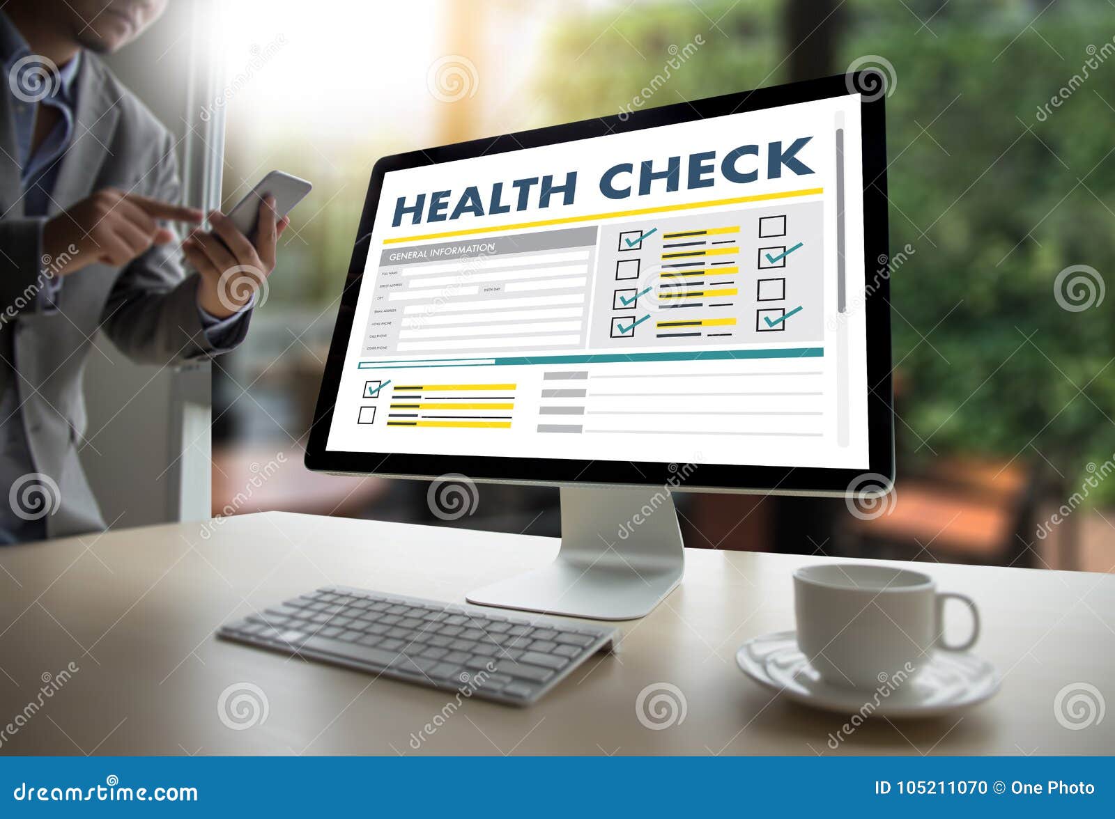 Digital HEALTH CHECK Concept Working with Computer Interface As Stock ...
