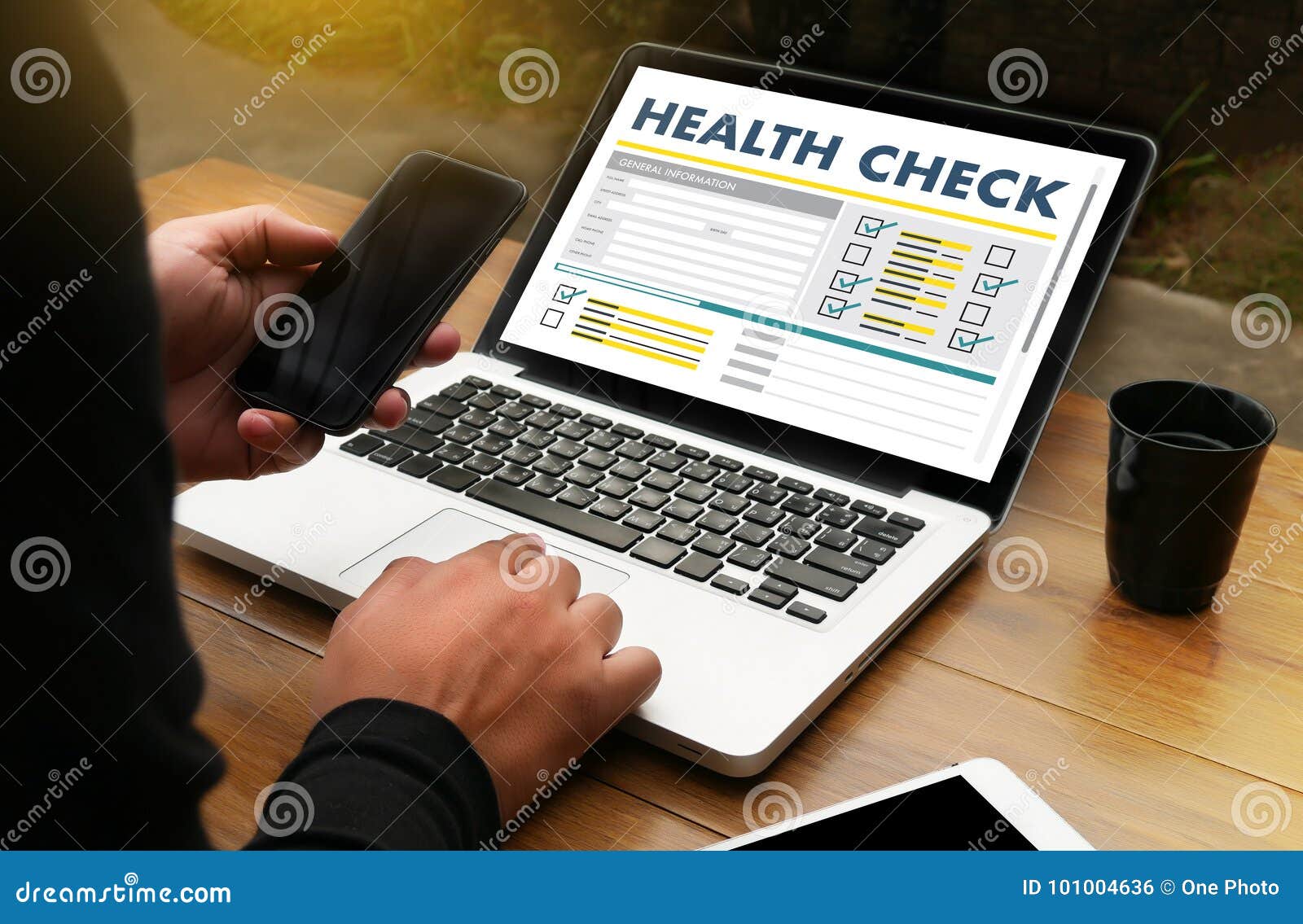 Digital HEALTH CHECK Concept Working with Computer Interface As Stock ...