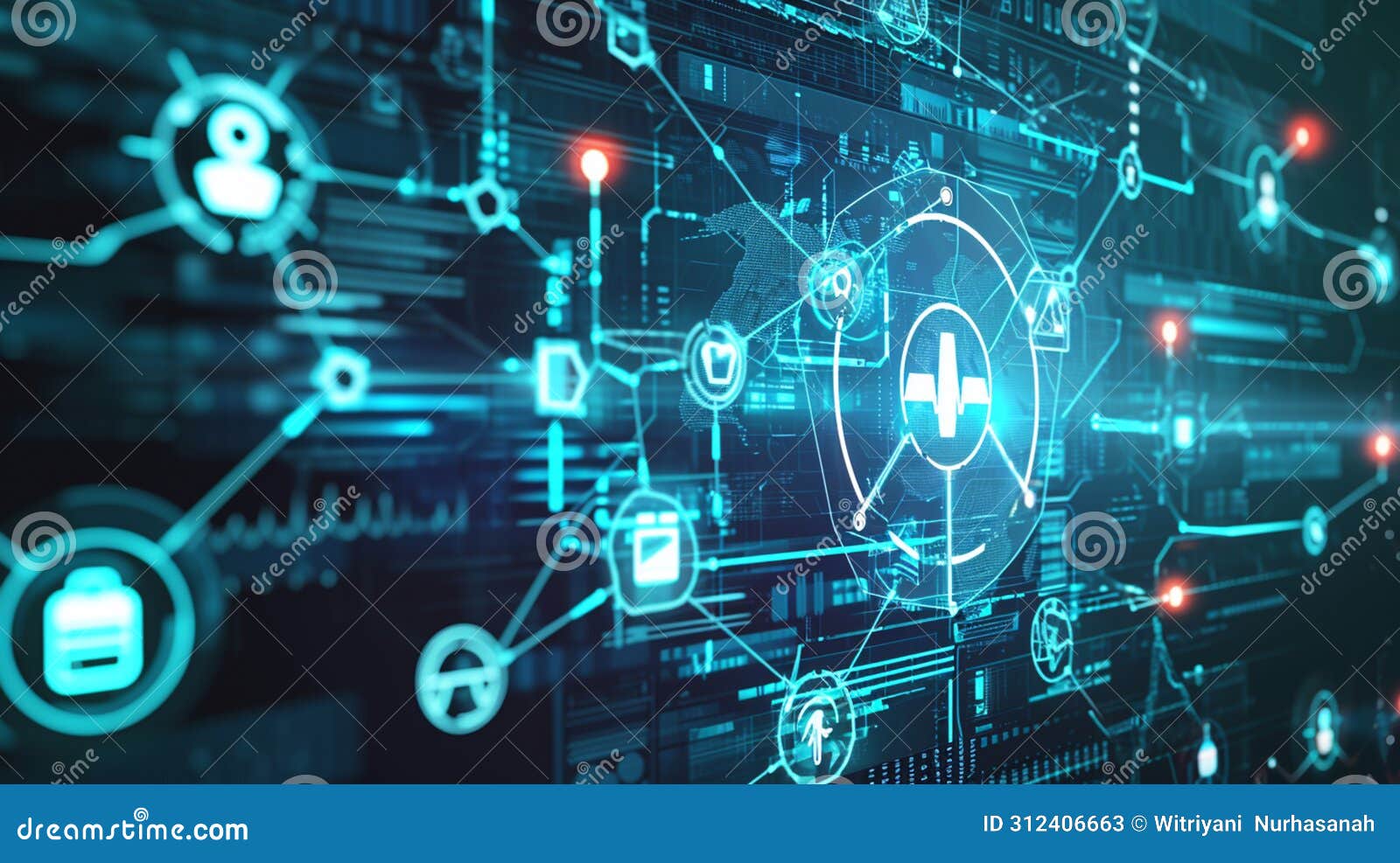 Digital Healthcare and Network Connection on Hologram Modern Virtual ...