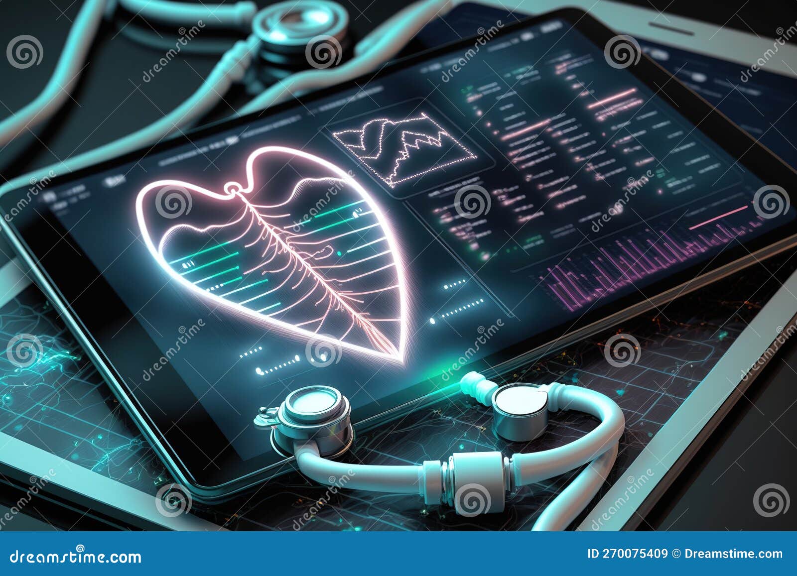 Digital Healthcare and Network on Modern Virtual Screen Stock ...