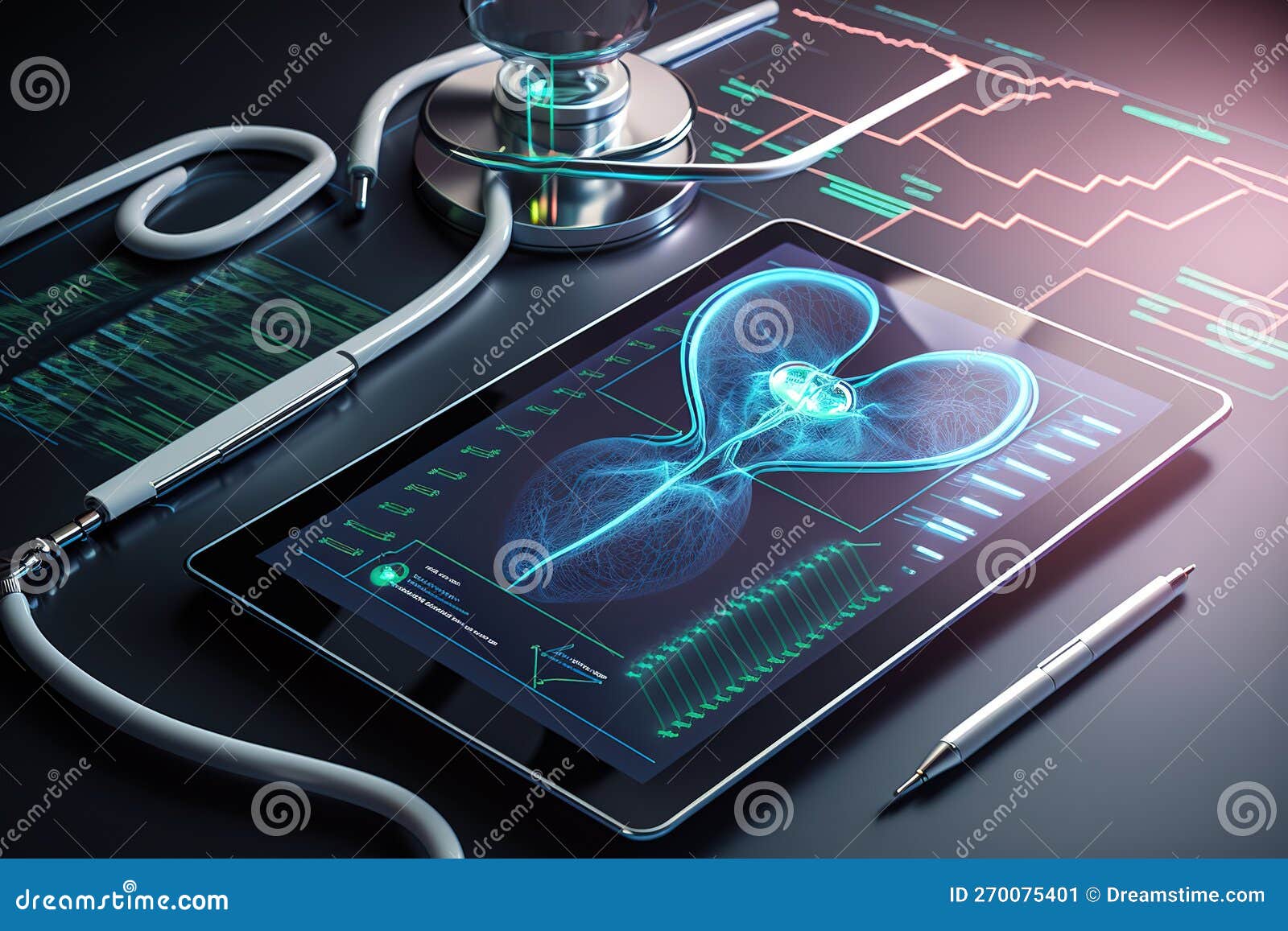 Digital Healthcare and Network on Modern Virtual Screen Stock ...