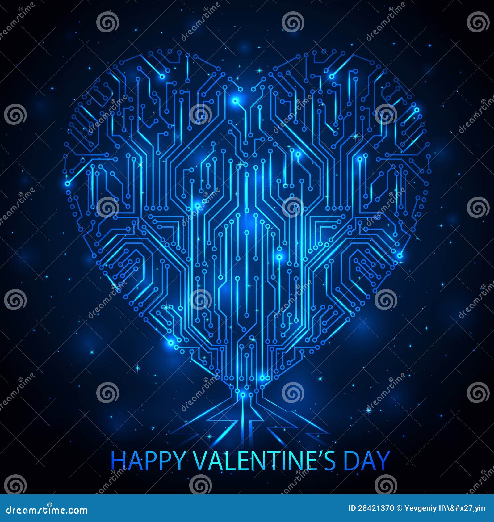 Digital Heart stock vector. Illustration of chip, light - 28421370