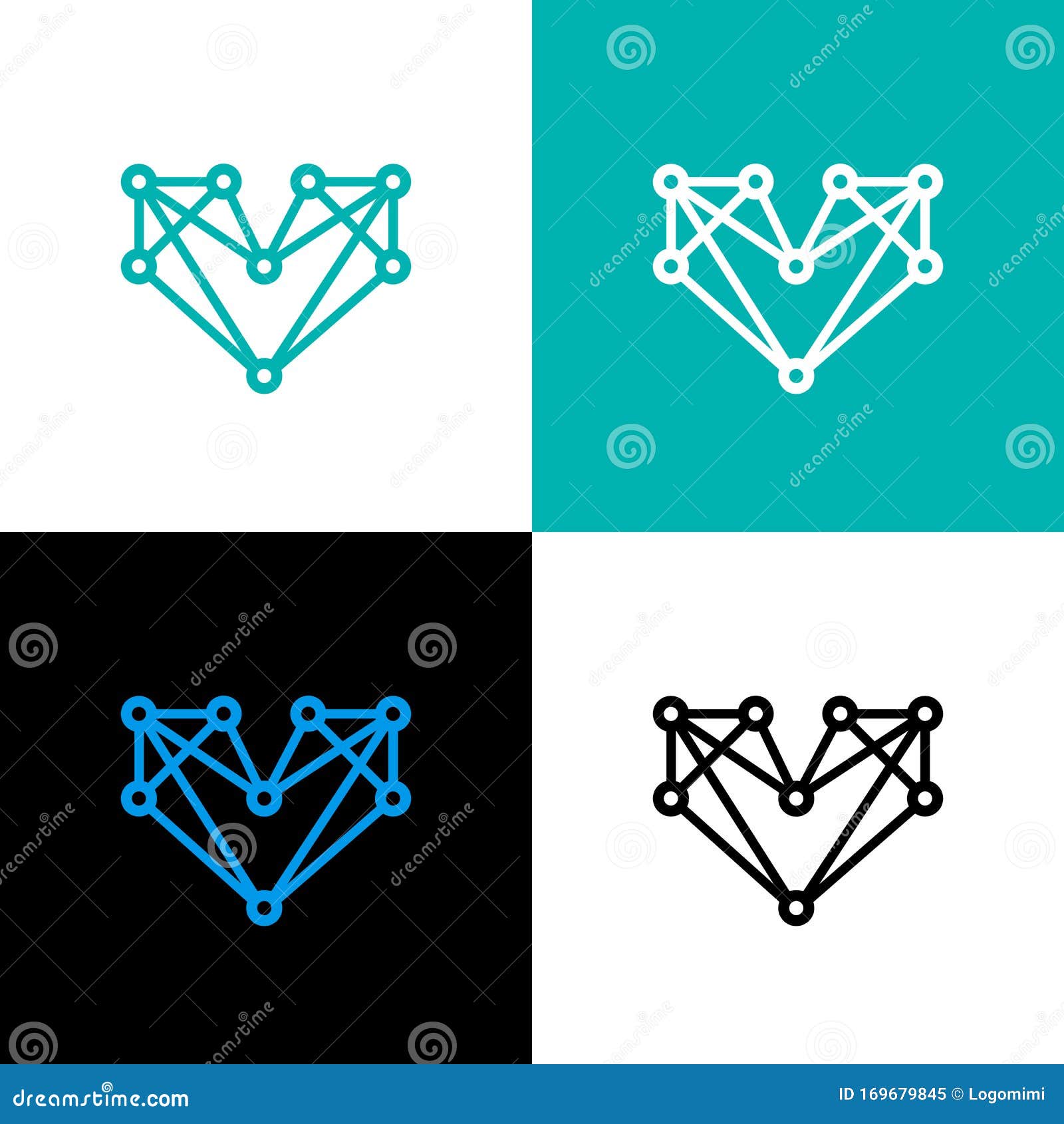 Digital Heart Logo Design Template Elements, Technology Concept ...