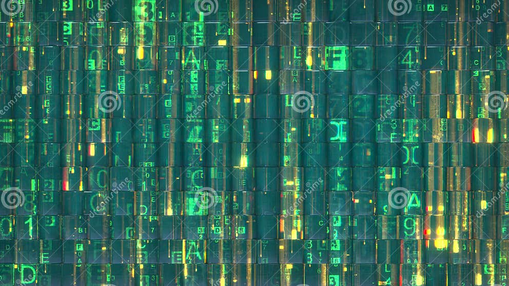 Digital Hex Code 3D Rendering Illustration Stock Illustration ...