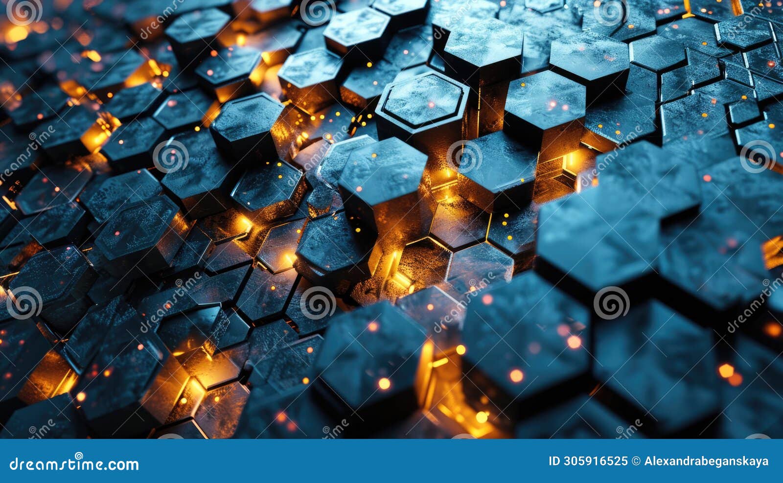 Digital Hexagon Abstract Background Stock Illustration - Illustration ...