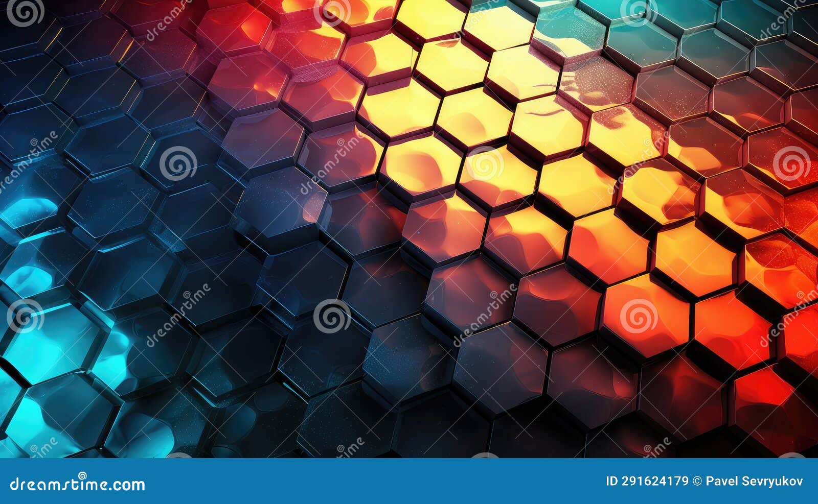 Digital Hexagon Grid Network Stock Illustration - Illustration of ...